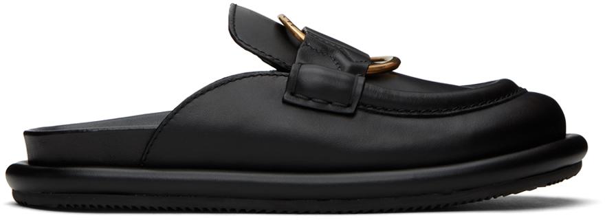 Moncler Black Bell Mules | Lyst