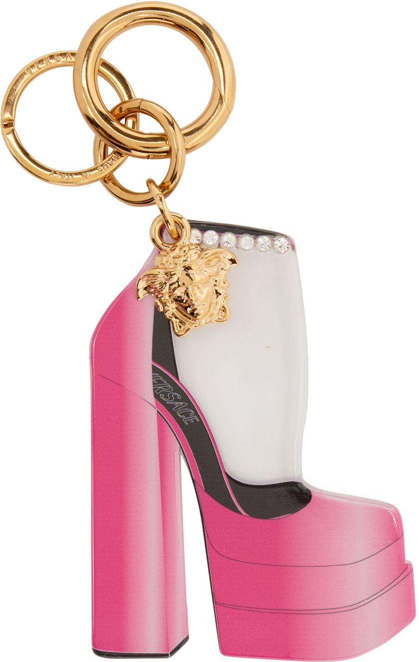 Versace Pink & Gold Mary Jane Keychain | Lyst