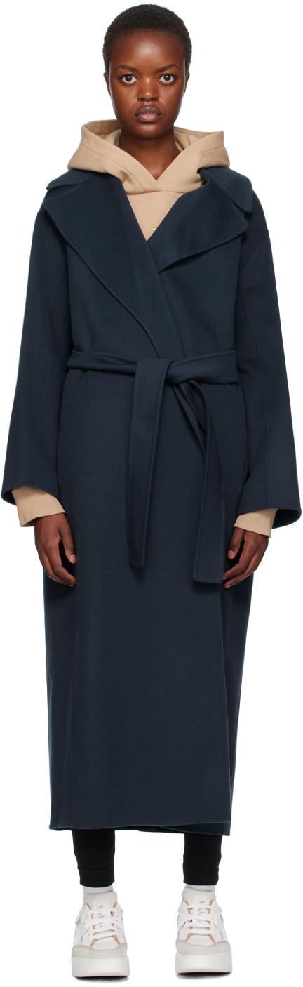 Max Mara Navy Olivia Coat in Black | Lyst