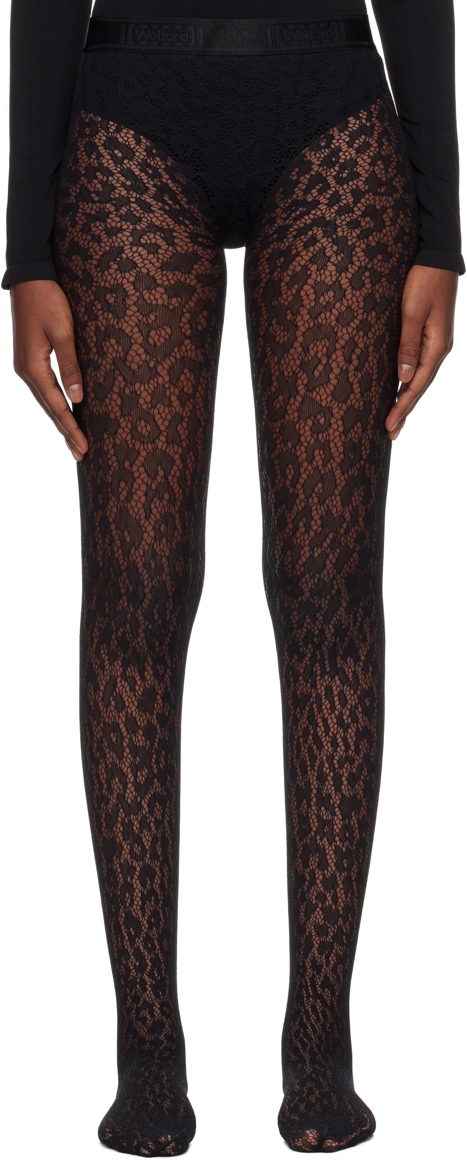 Wolford Leo Lace Tights in Black | Lyst