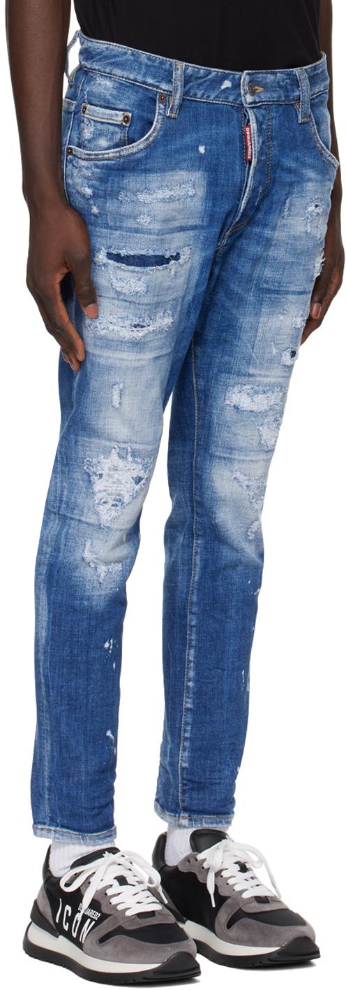 DSquared² メンズ ブルー Dsqua2 インディゴ Mended スケーター DSquared² メンズ ブルー Dsqua2 インディゴ Mended スケーター