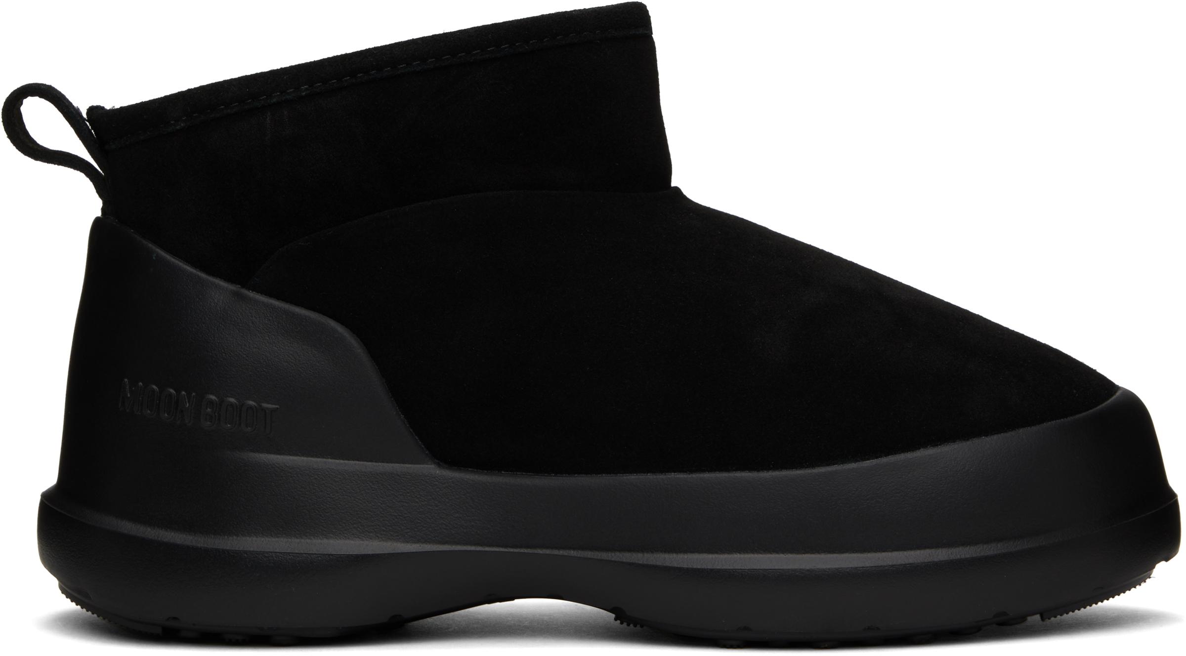 Moon Boot Luna Low Suede Boots in Black for Men | Lyst