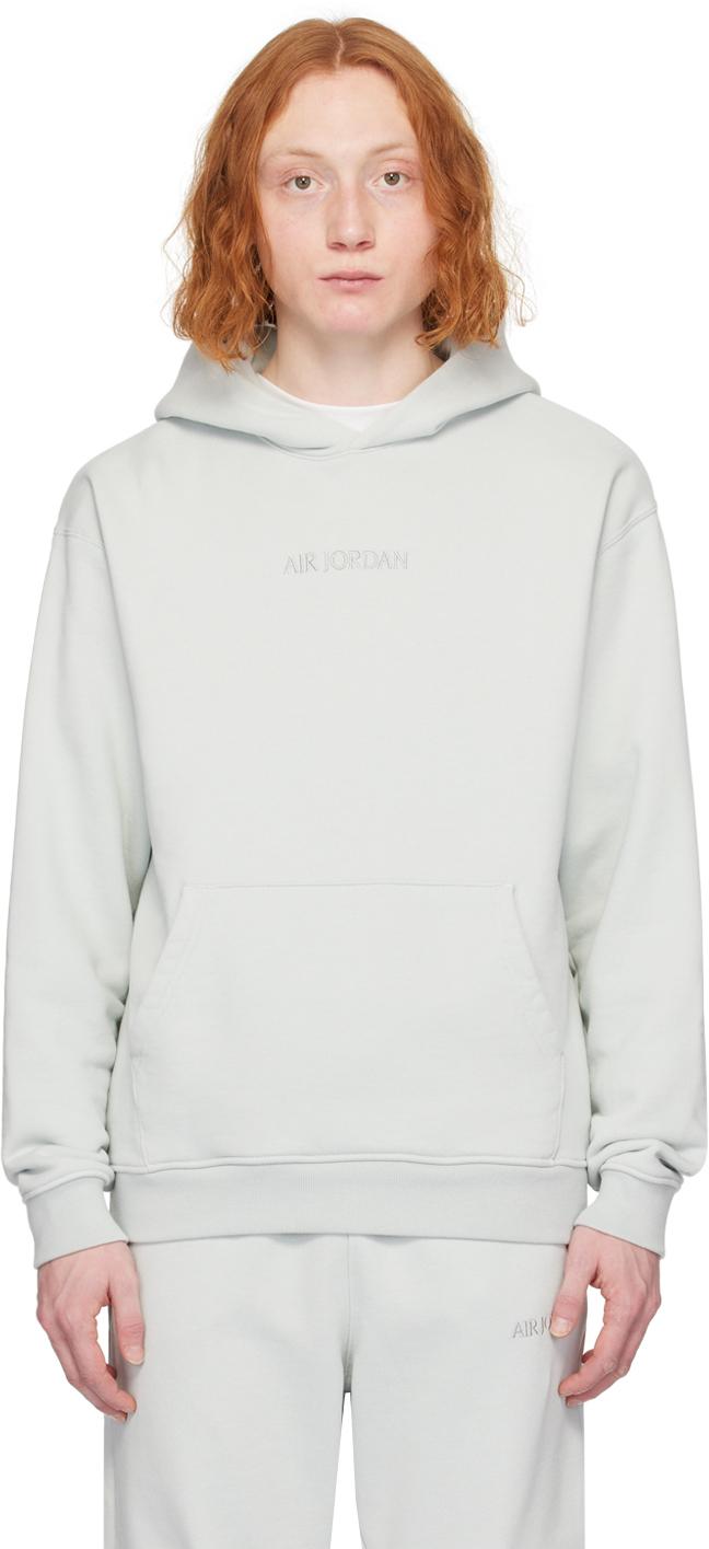 Nike Green Air Jordan Wordmark Hoodie in White for Men | Lyst