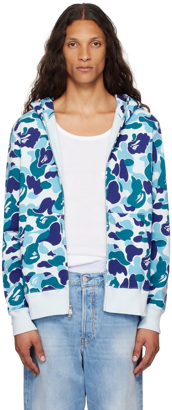 A Bathing Ape Abc Camo Shark Full Zip Hoodie in Blue for Men | Lyst