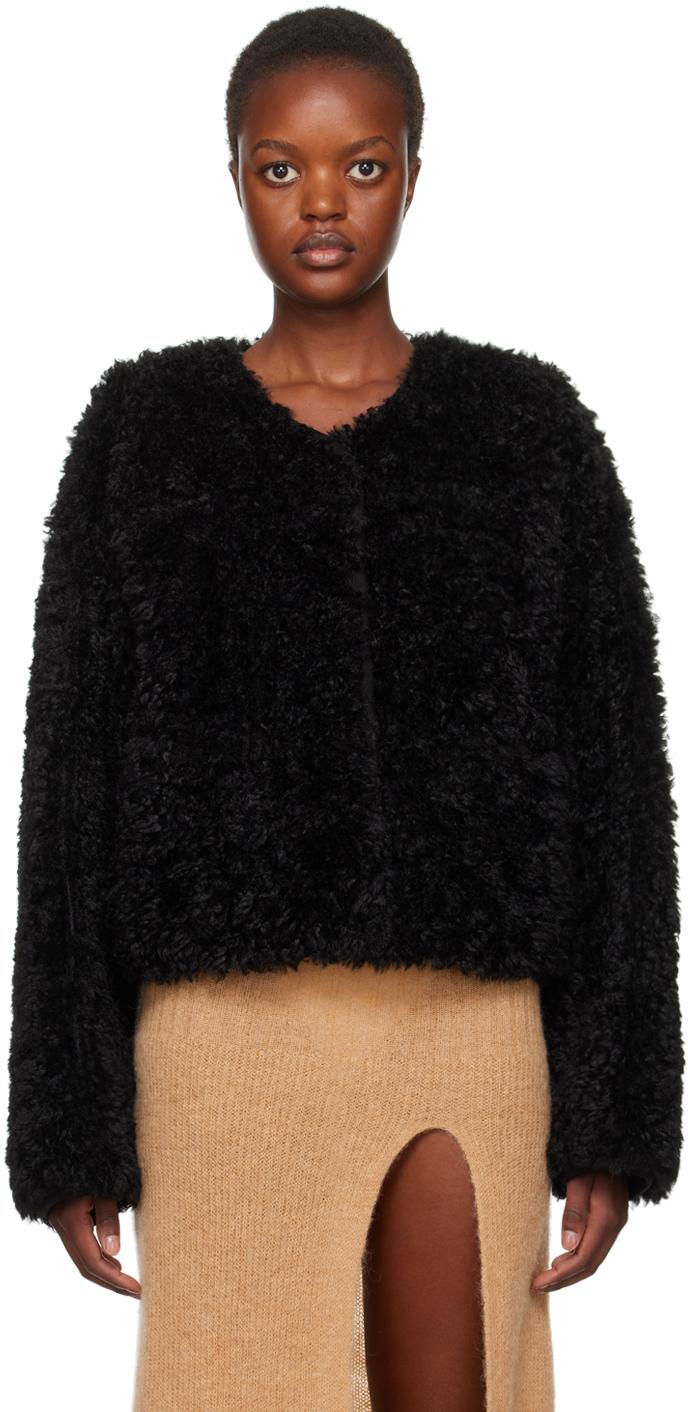Stand Studio Black Charmaine Reversible Faux-shearling Jacket | Lyst