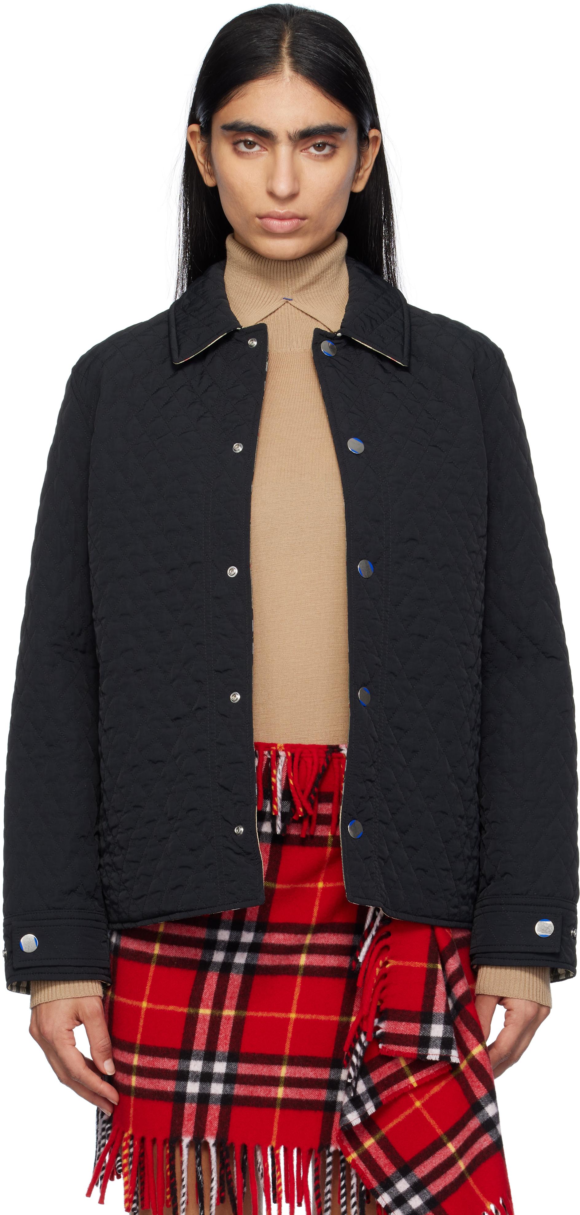 Burberry Quilted Nylon Reversible Jacket in Black | Lyst