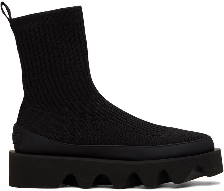 Issey Miyake United Nude Edition Bounce Fit Boots in Black Issey Miyake United Nude Edition Bounce Fit Boots in Black