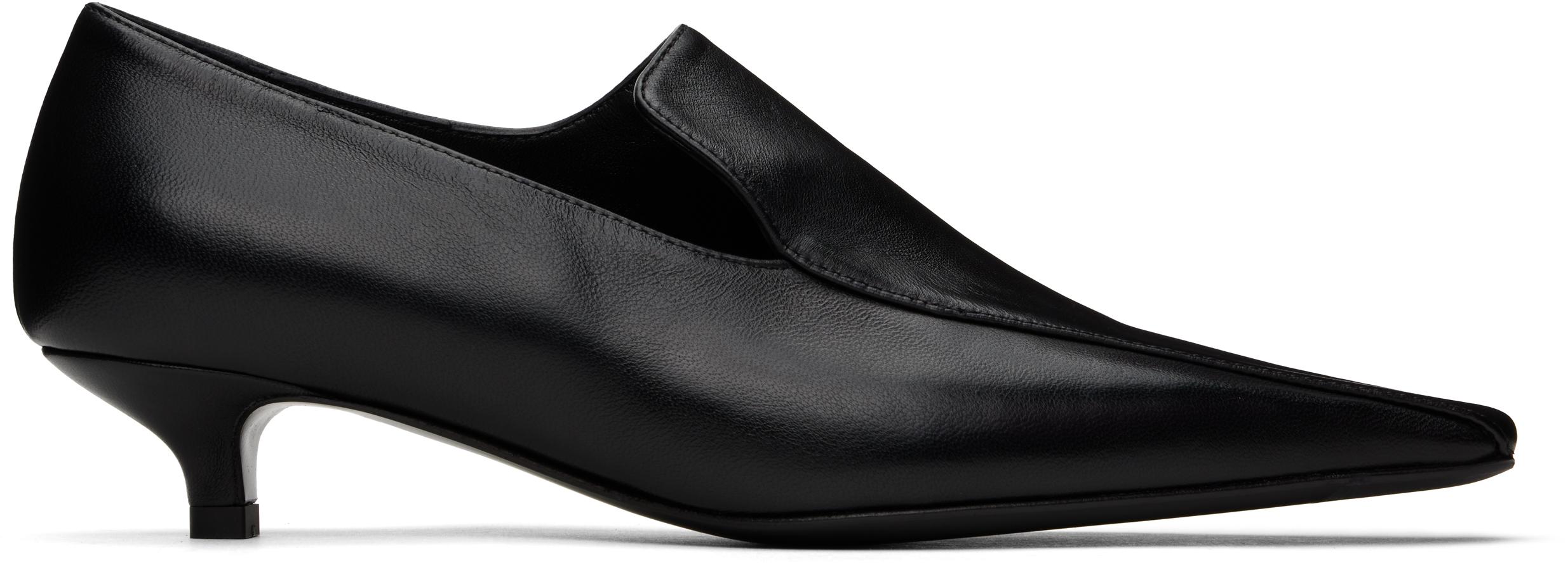 TOTEME Leather Kitten Heels in Black | Lyst