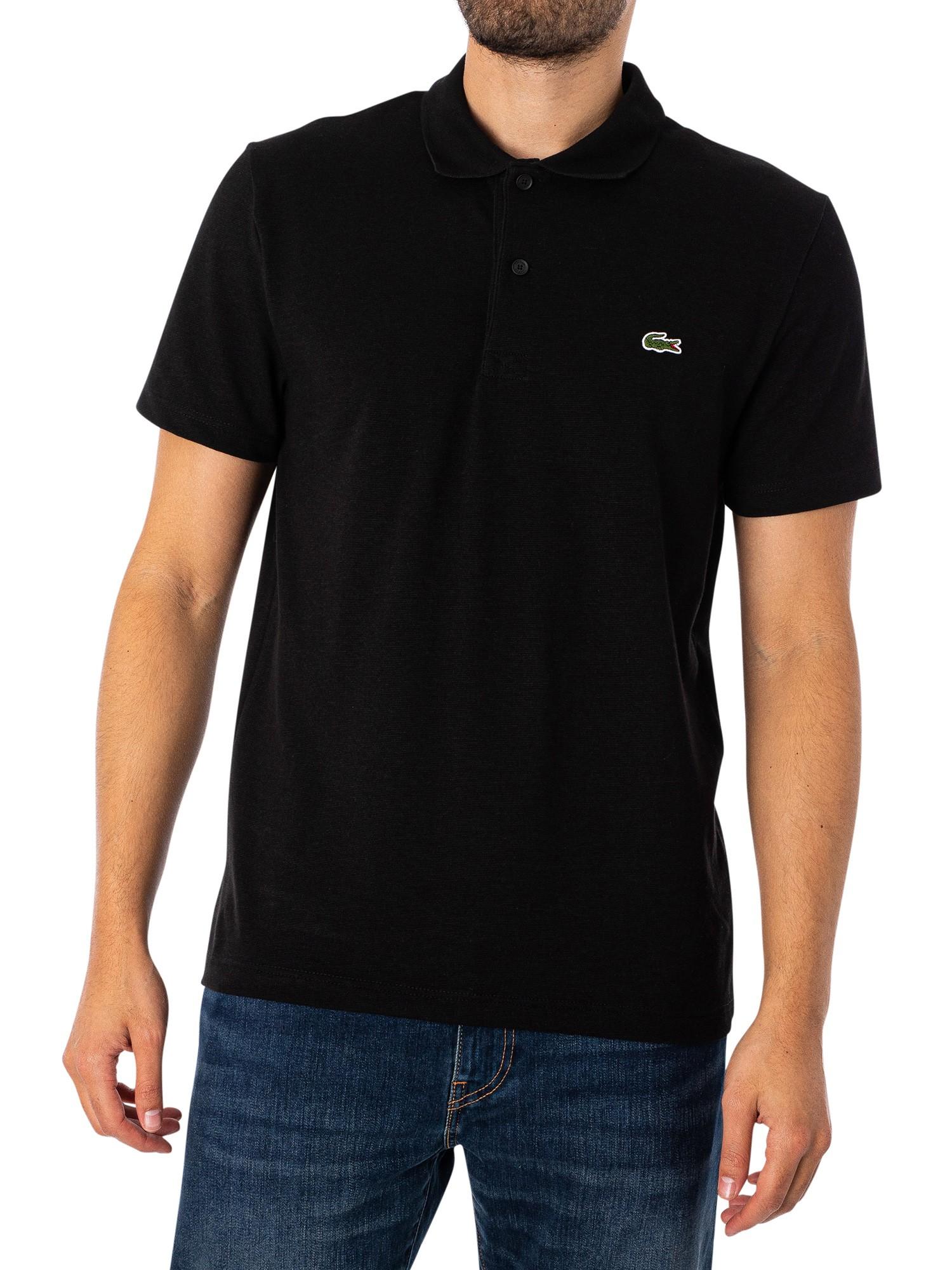 Lacoste Logo Regular Polo Shirt in Black for Men | Lyst