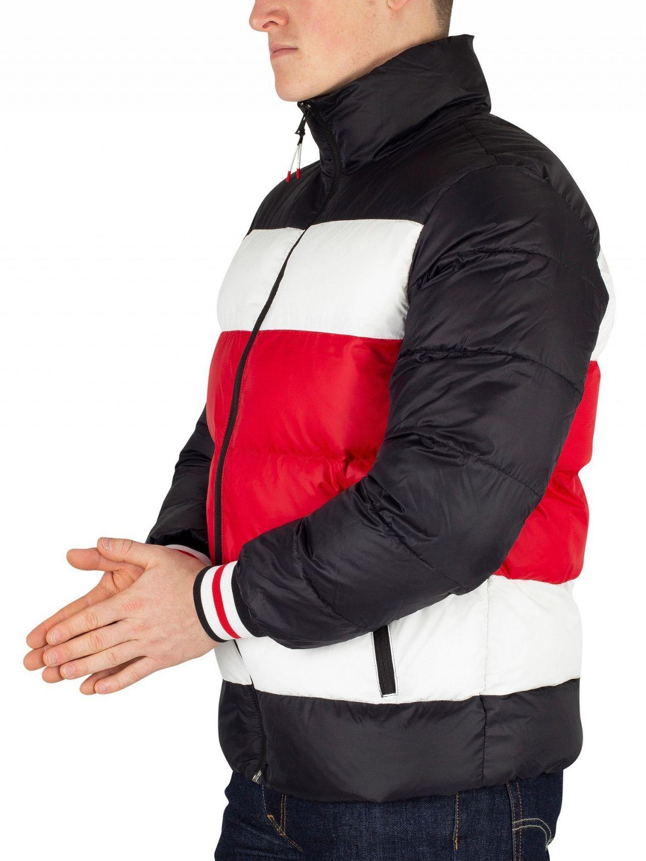 Tommy hilfiger stripe padded bomber jacket store