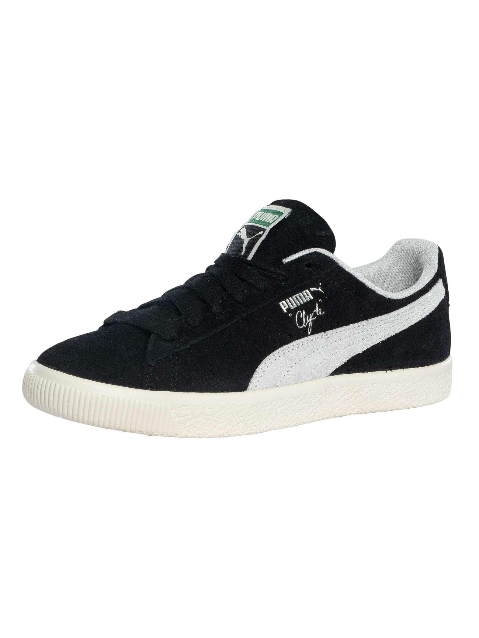 PUMA Clyde Hairy Suede Trainers in Black for Men | Lyst