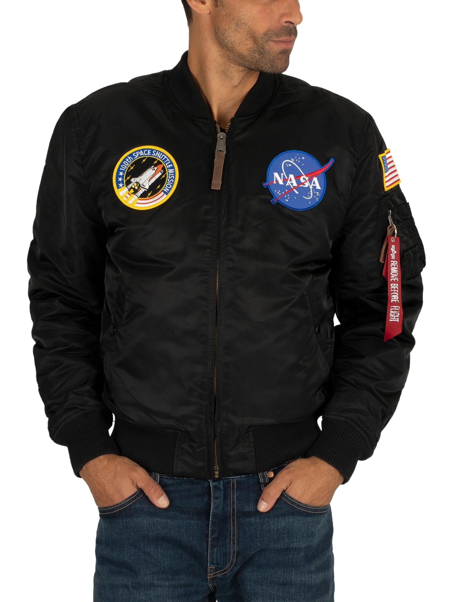 Alpha Industries Nasa Bomber Jacket in Black for Men - Lyst
