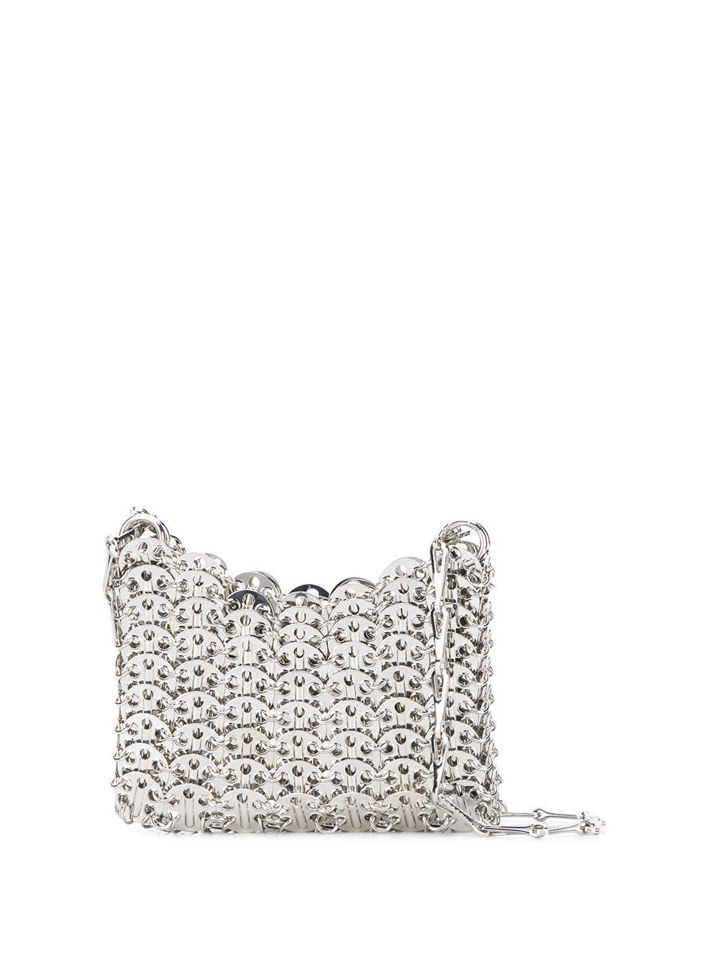 Paco Rabanne Iconic 1969 Nano Shoulder Bag Silver in White | Lyst
