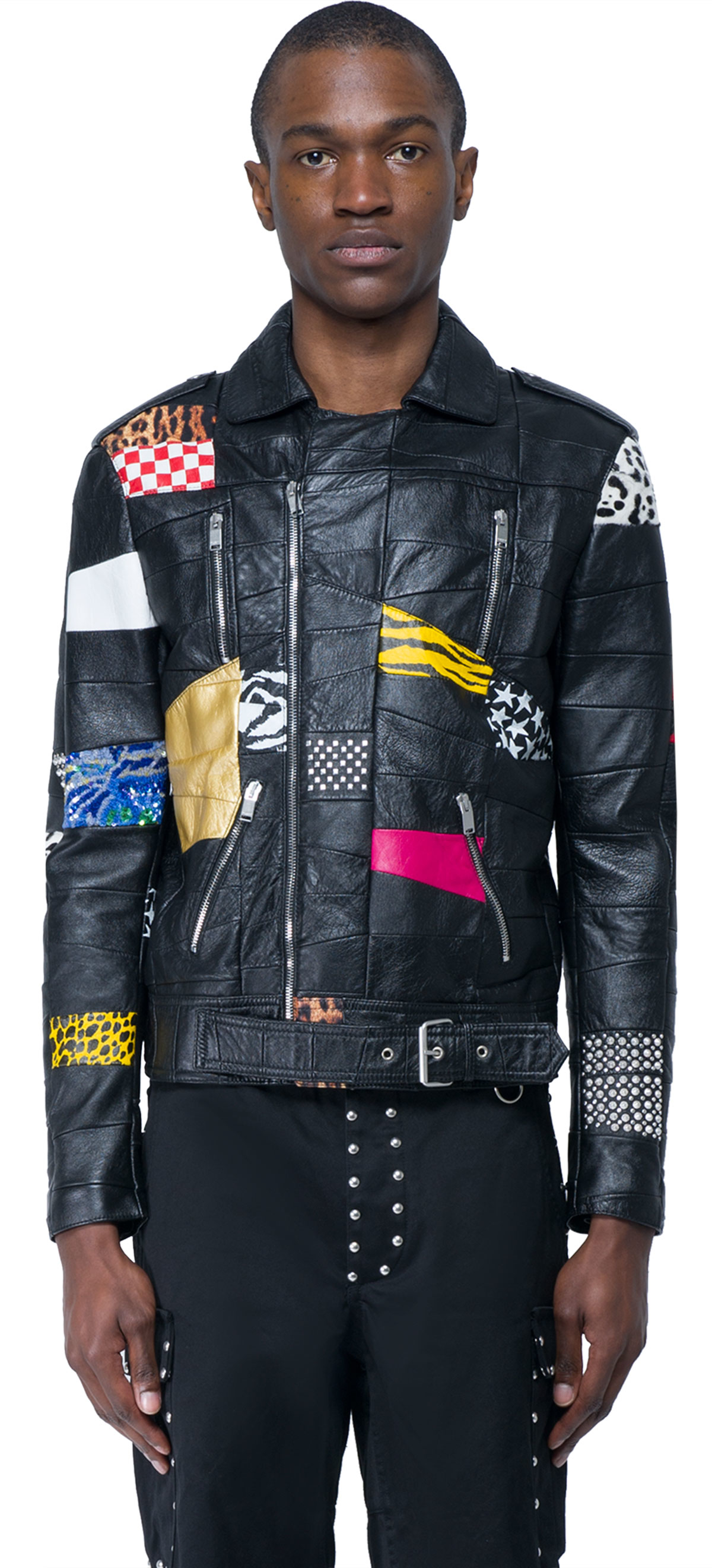 Patchwork Leather Jacket