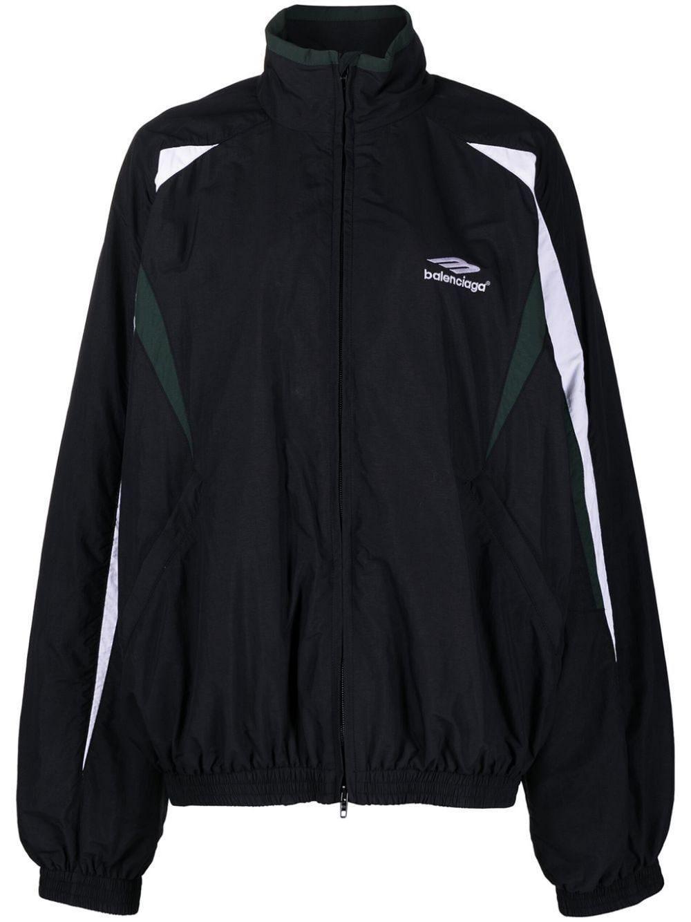 Balenciaga Sporty B Logo-print Track Jacket in Black | Lyst