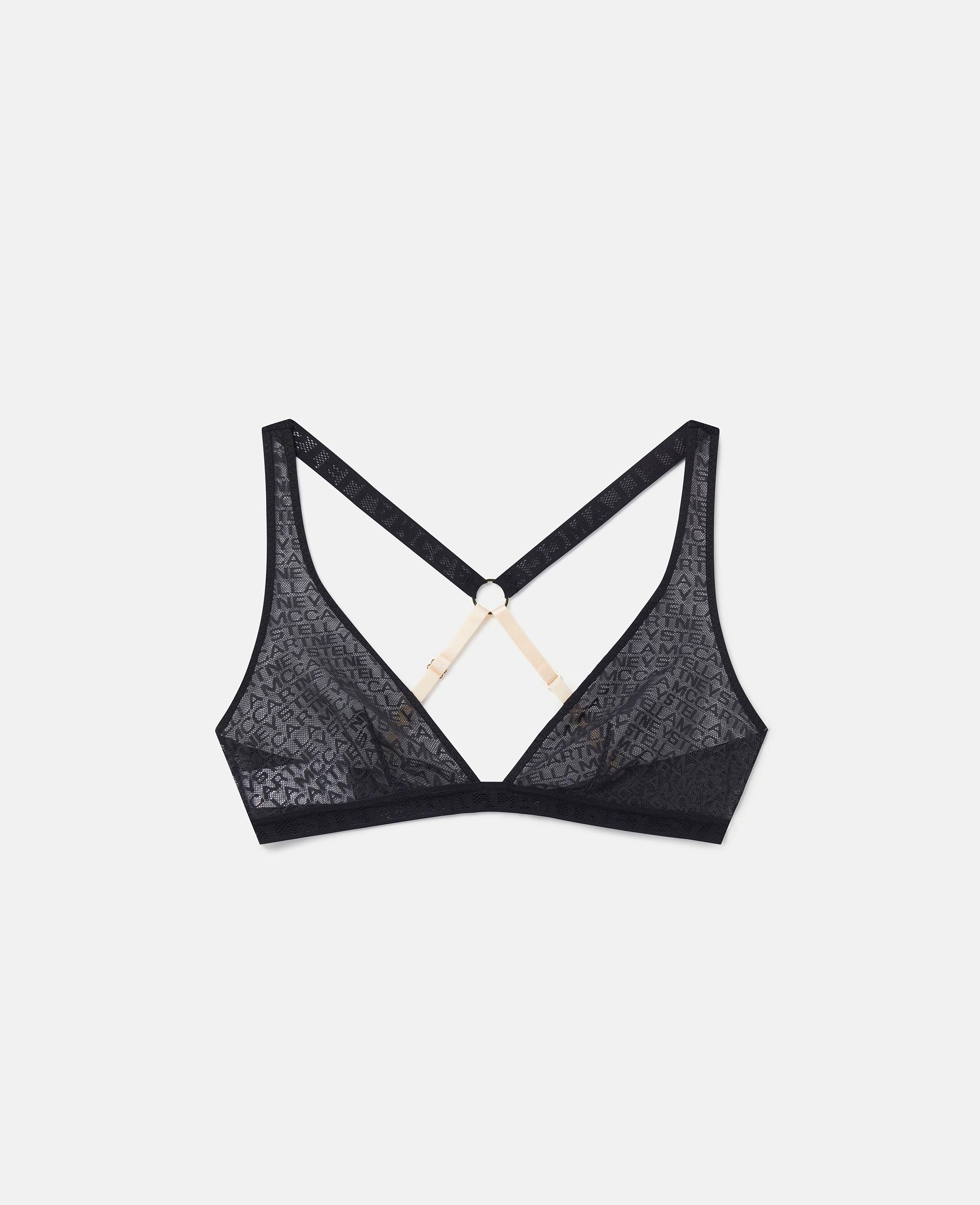 Stella McCartney Monogram Mesh Soft Cup Bra in Black | Lyst