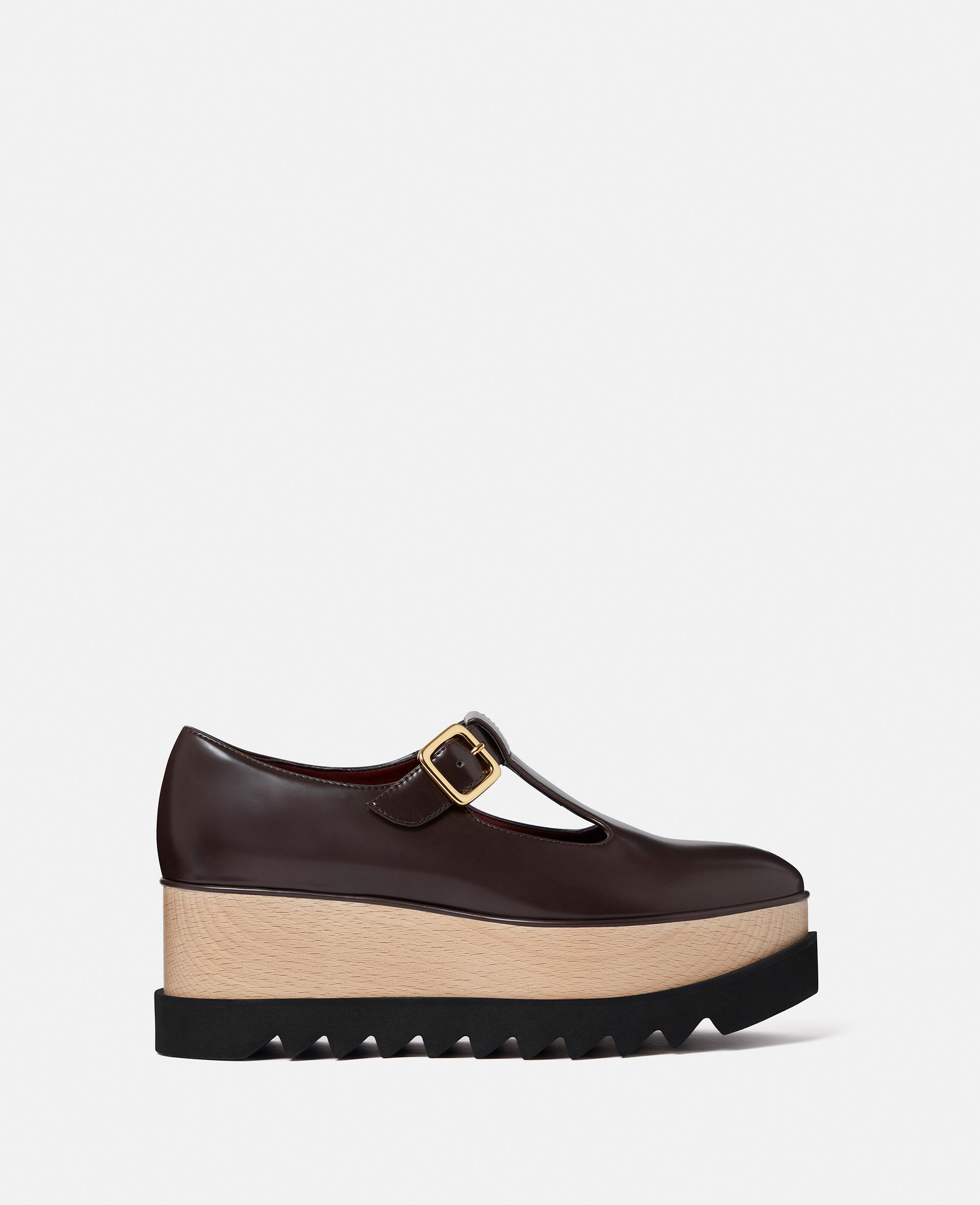 Stella McCartney Sneak-Elyse T-Bar Platform Mary Janes, , Coffee in ...