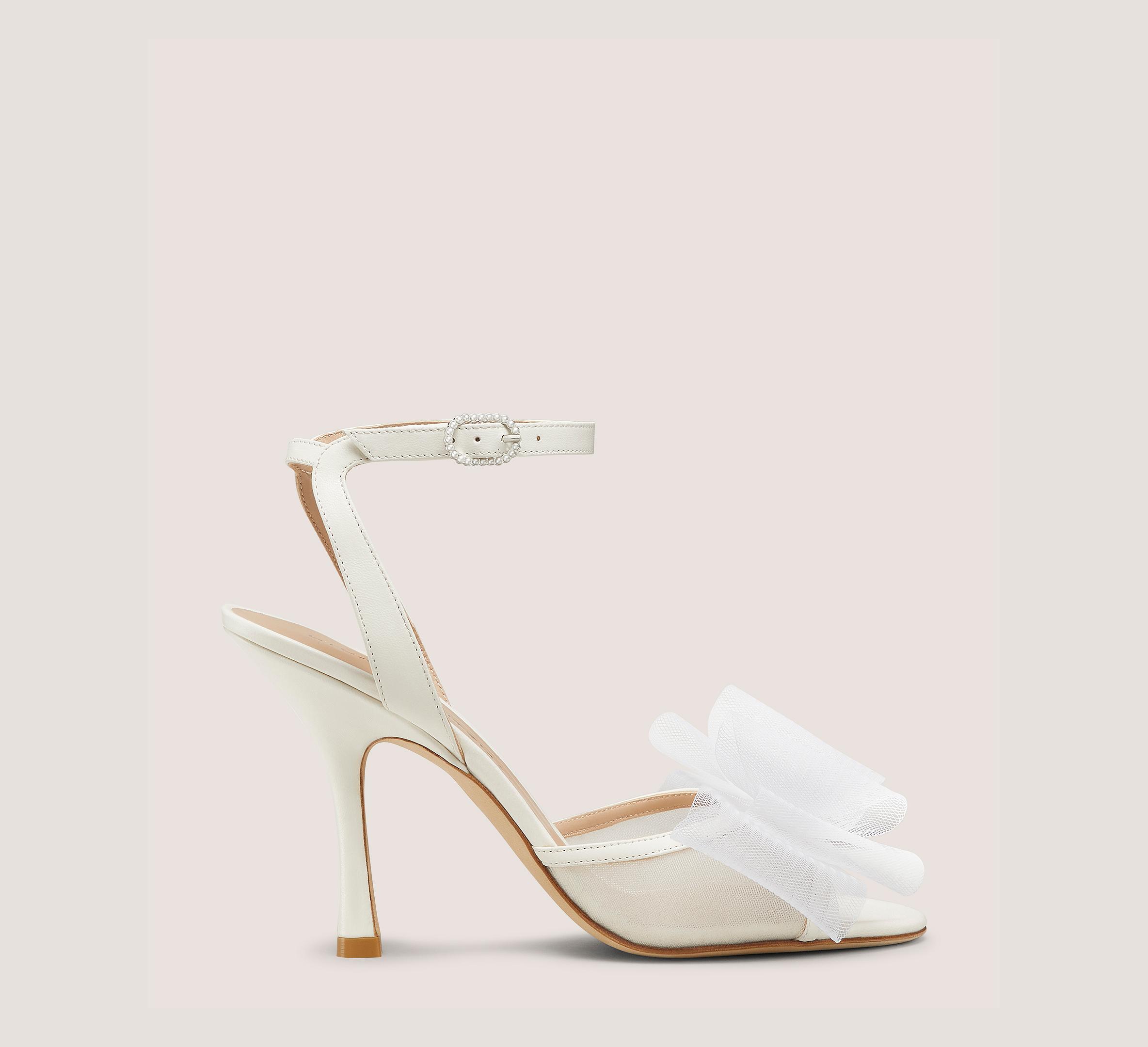 Stuart Weitzman Blushing Bow 100 Sandal in White | Lyst