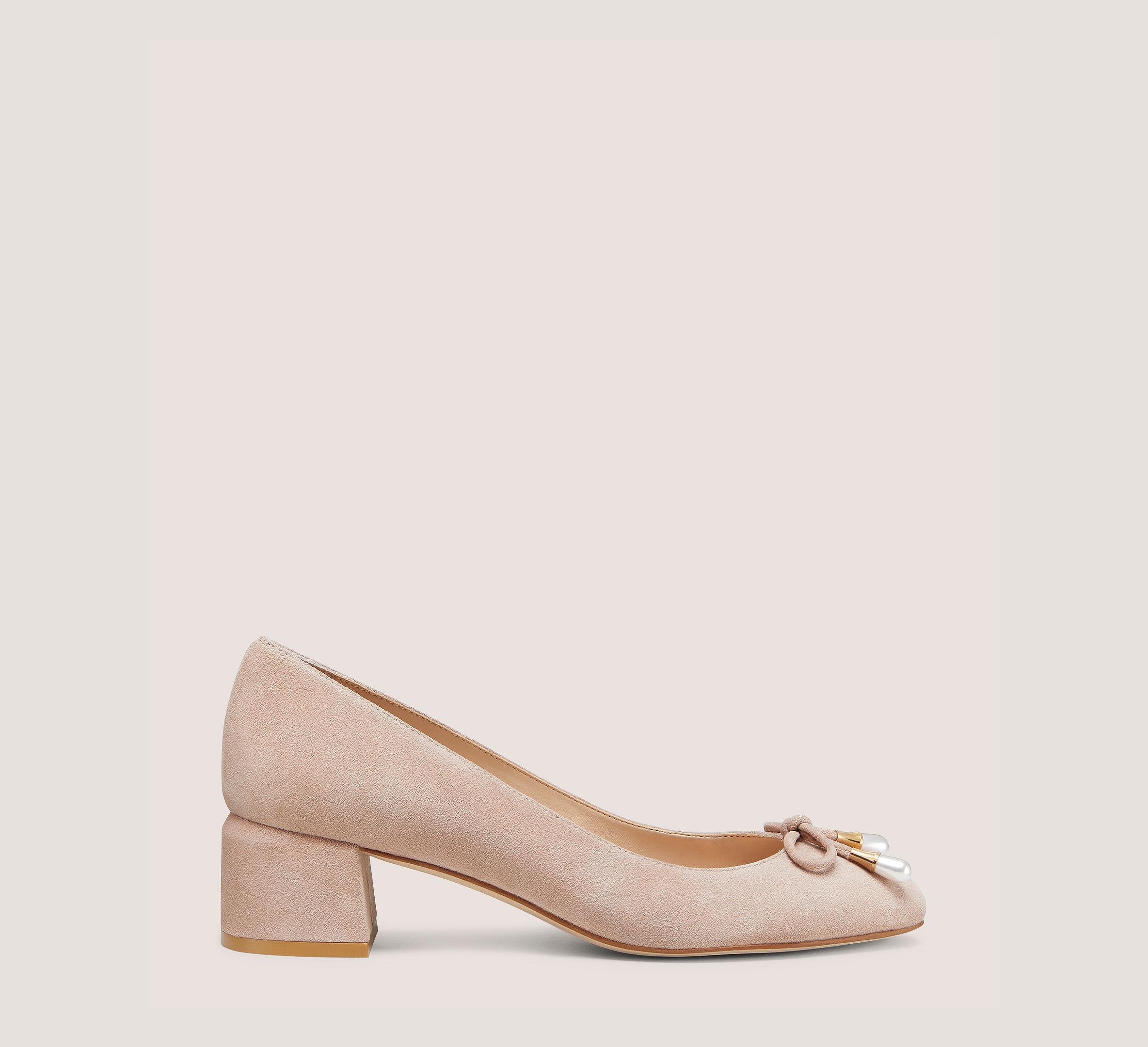 Stuart Weitzman Gabby Pearl 45 Block Pump The Sw Outlet in Pink | Lyst