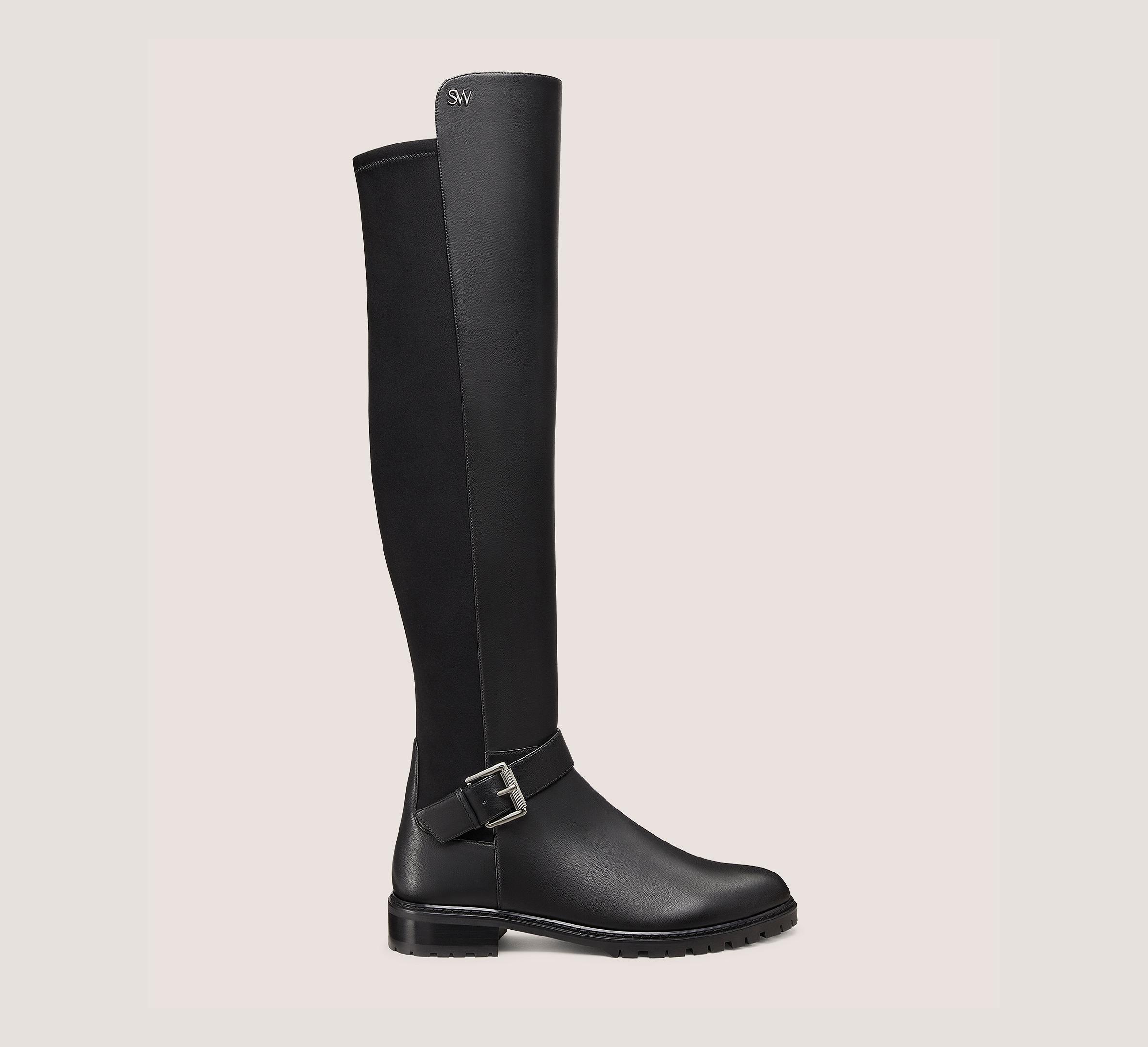 Stuart Weitzman Biker City Boot in Black | Lyst