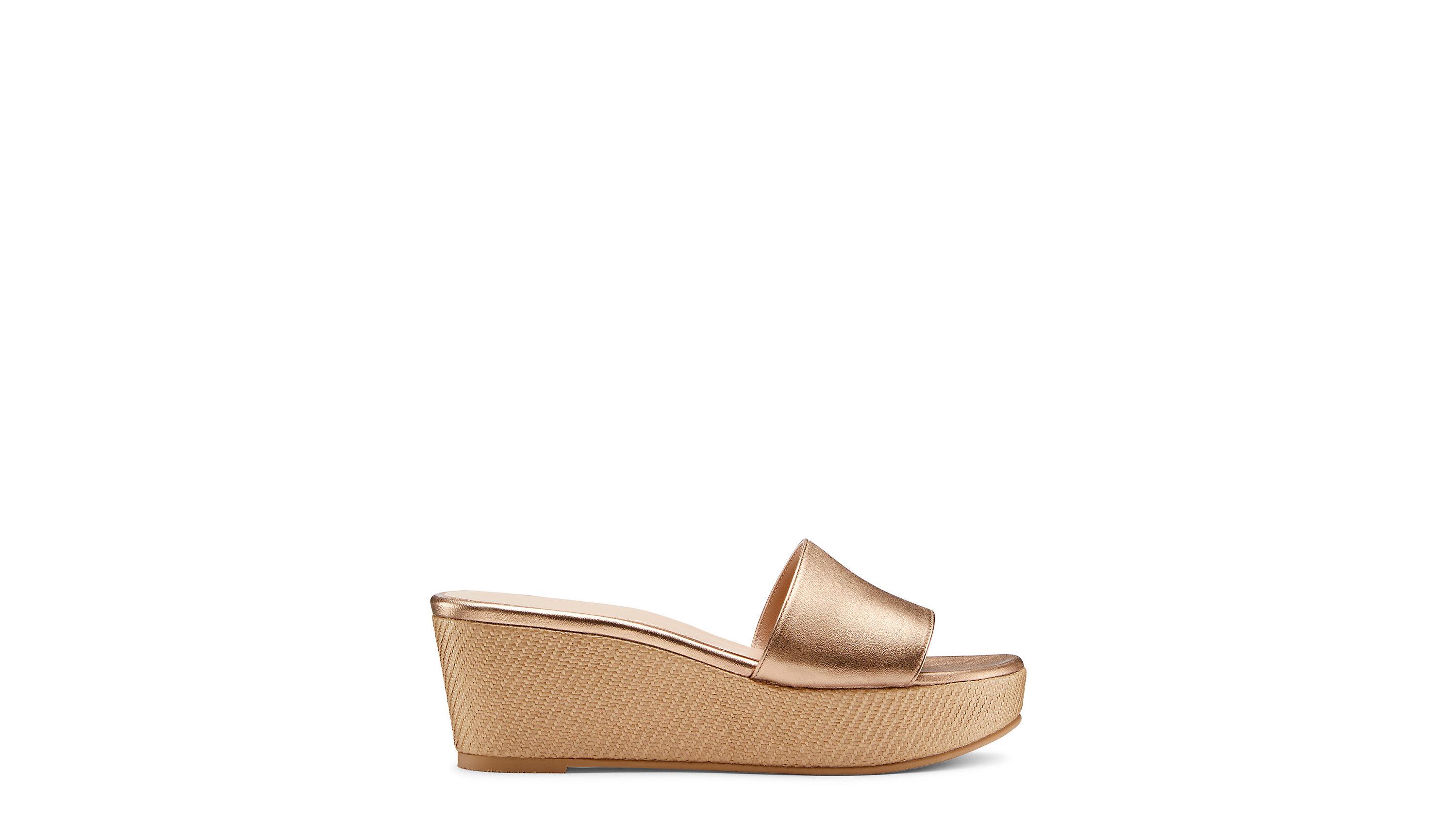 Stuart Weitzman Summer Slide Wedge The Sw Outlet in Black | Lyst