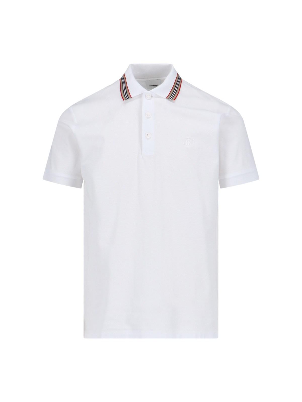 Burberry Logo Polo Shirt in White for Men | Lyst