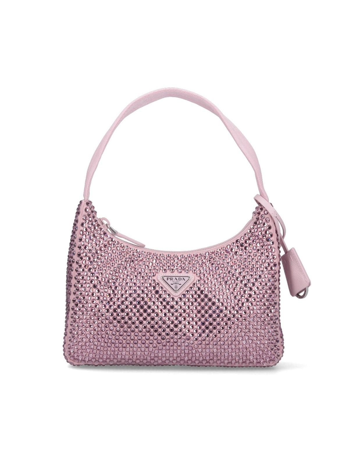 Prada Rhinestone Mini Bag in Pink | Lyst