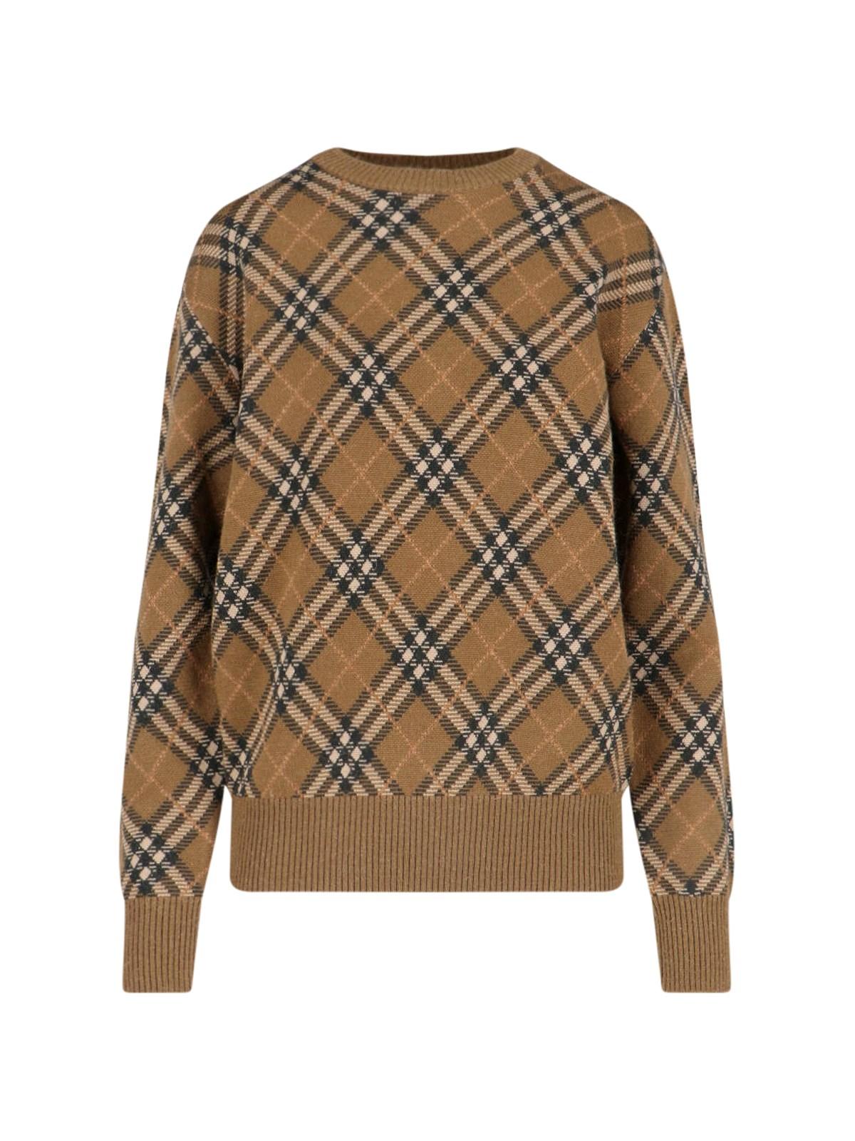 Burberry Classic 'check' Sweater in Brown | Lyst