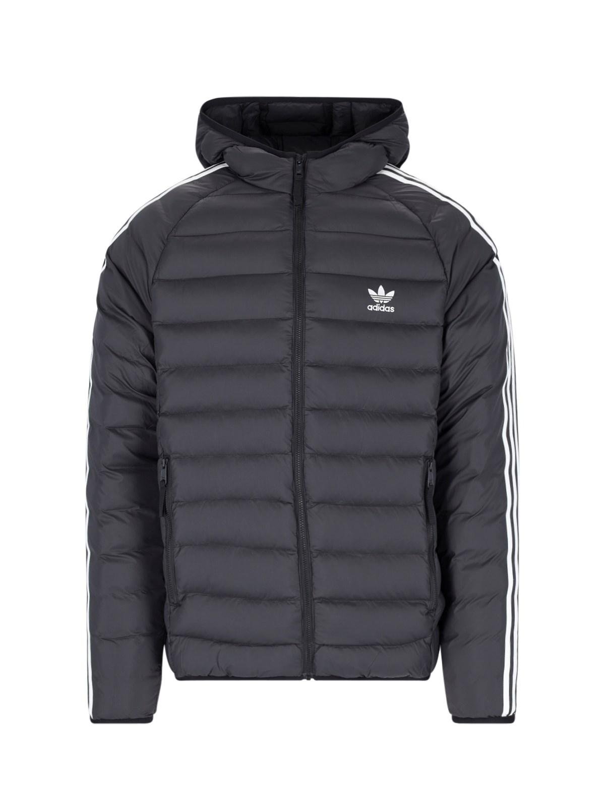 adidas Logo Down Jacket in Black for Men | Lyst UK