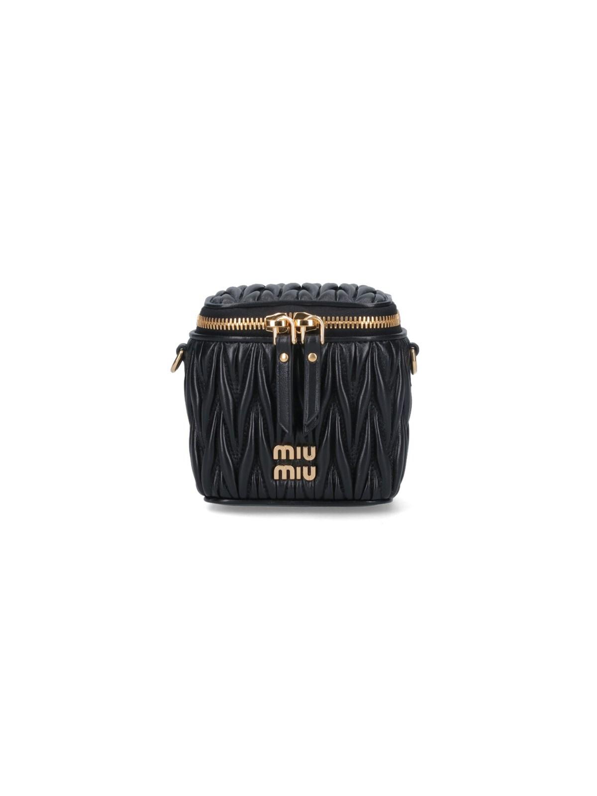 Miu Miu Micro Logo Bag in Black | Lyst