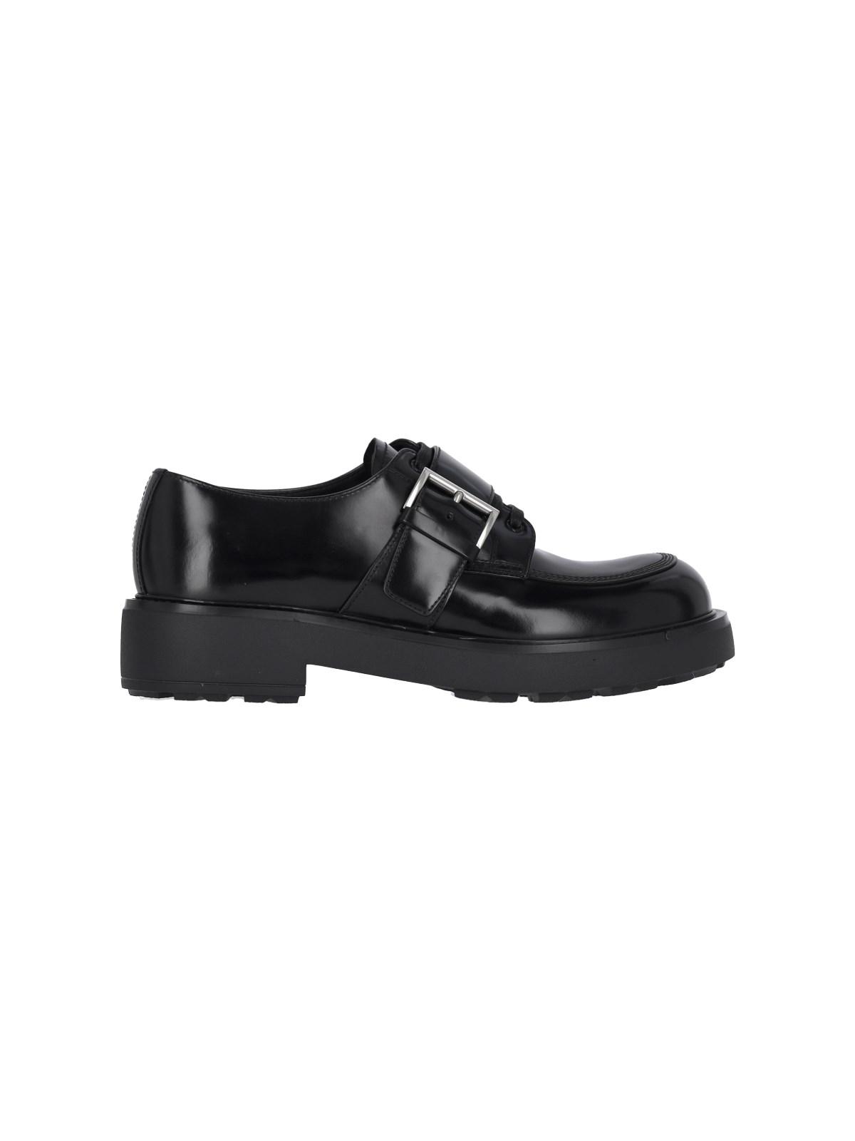 Prada Derby Shoes With Monk Strap in Black for Men | Lyst UK