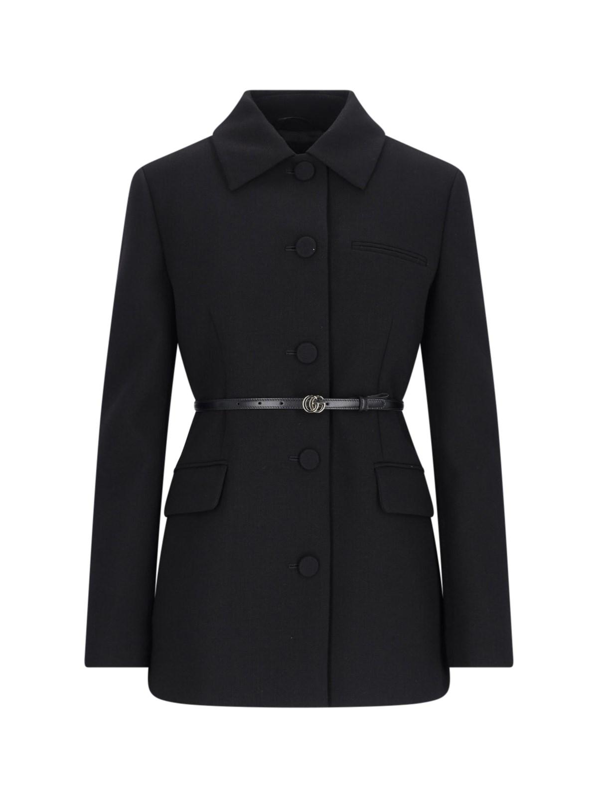 Gucci Jacket With Strap in Black | Lyst