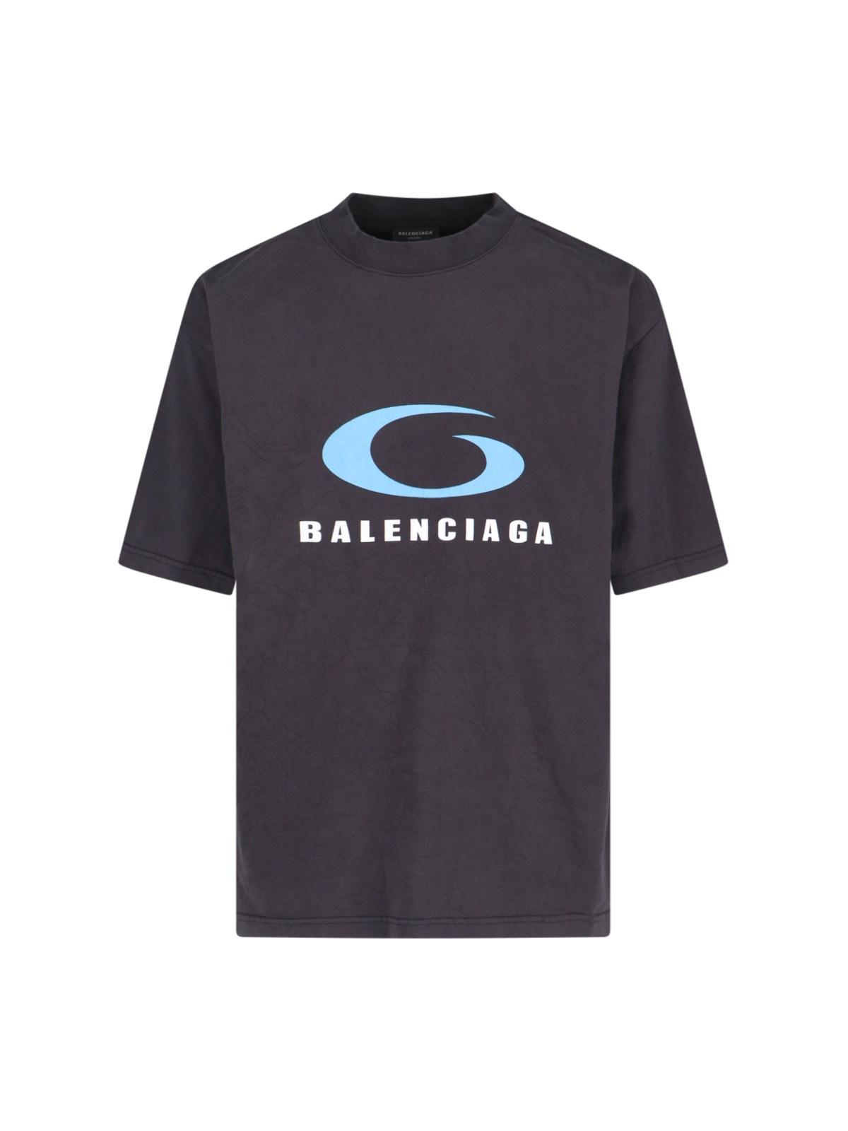 Balenciaga "loop Sports Icon" Logo T-shirt in Blue for Men | Lyst