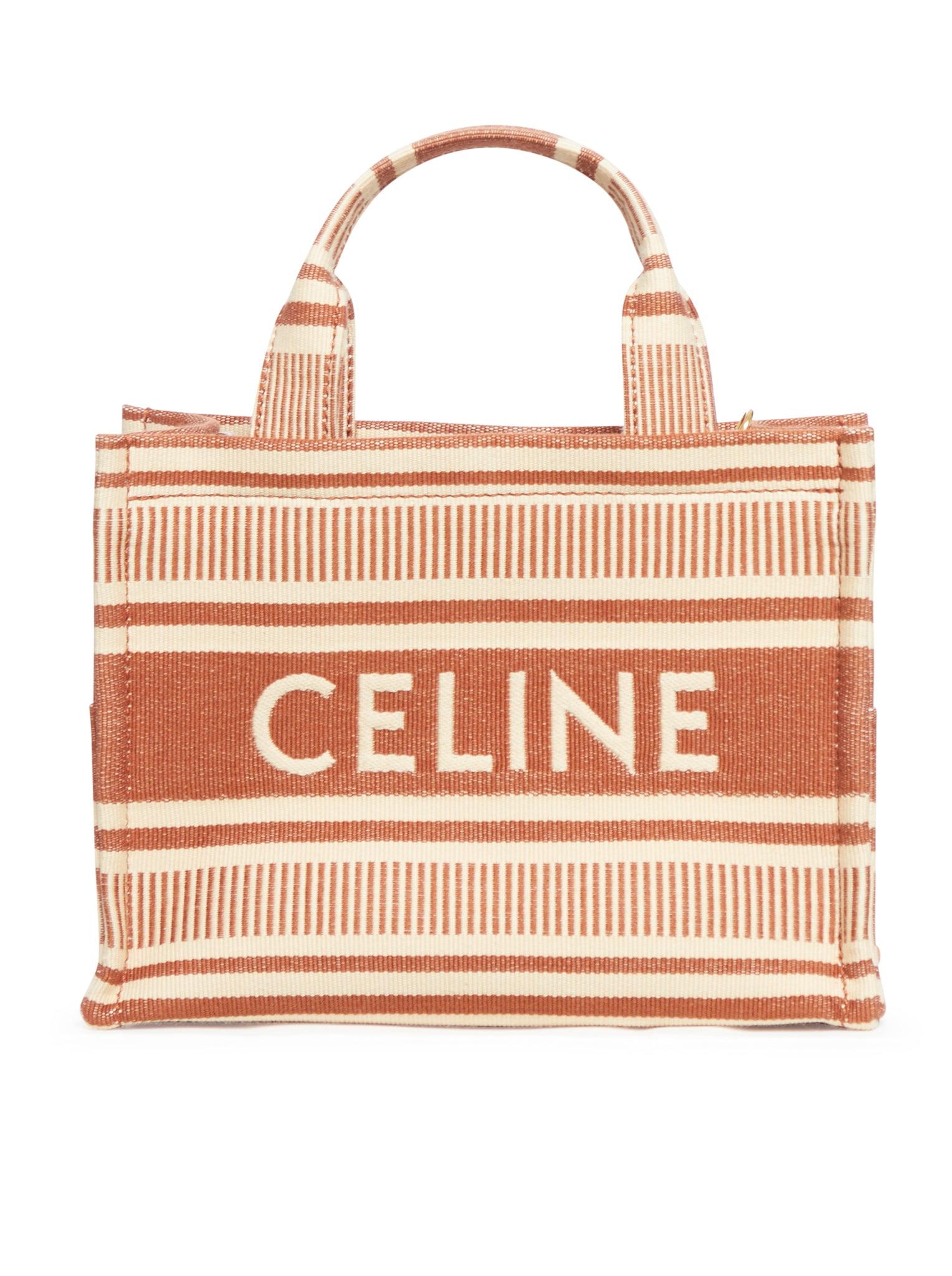 Celine Cabas Thais Bag In Fabric With Striped Pattern in Pink | Lyst UK
