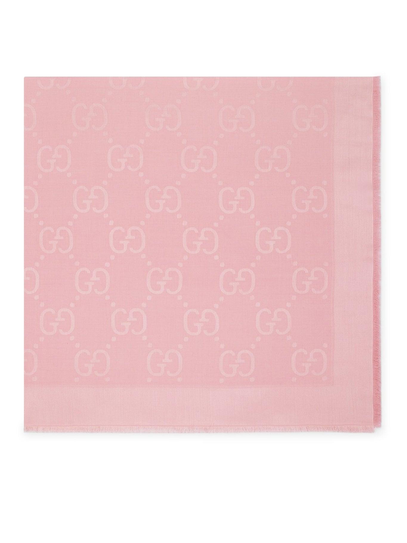 Gucci Jacquard Wool And Silk Shawl With Gg Motif in Pink | Lyst