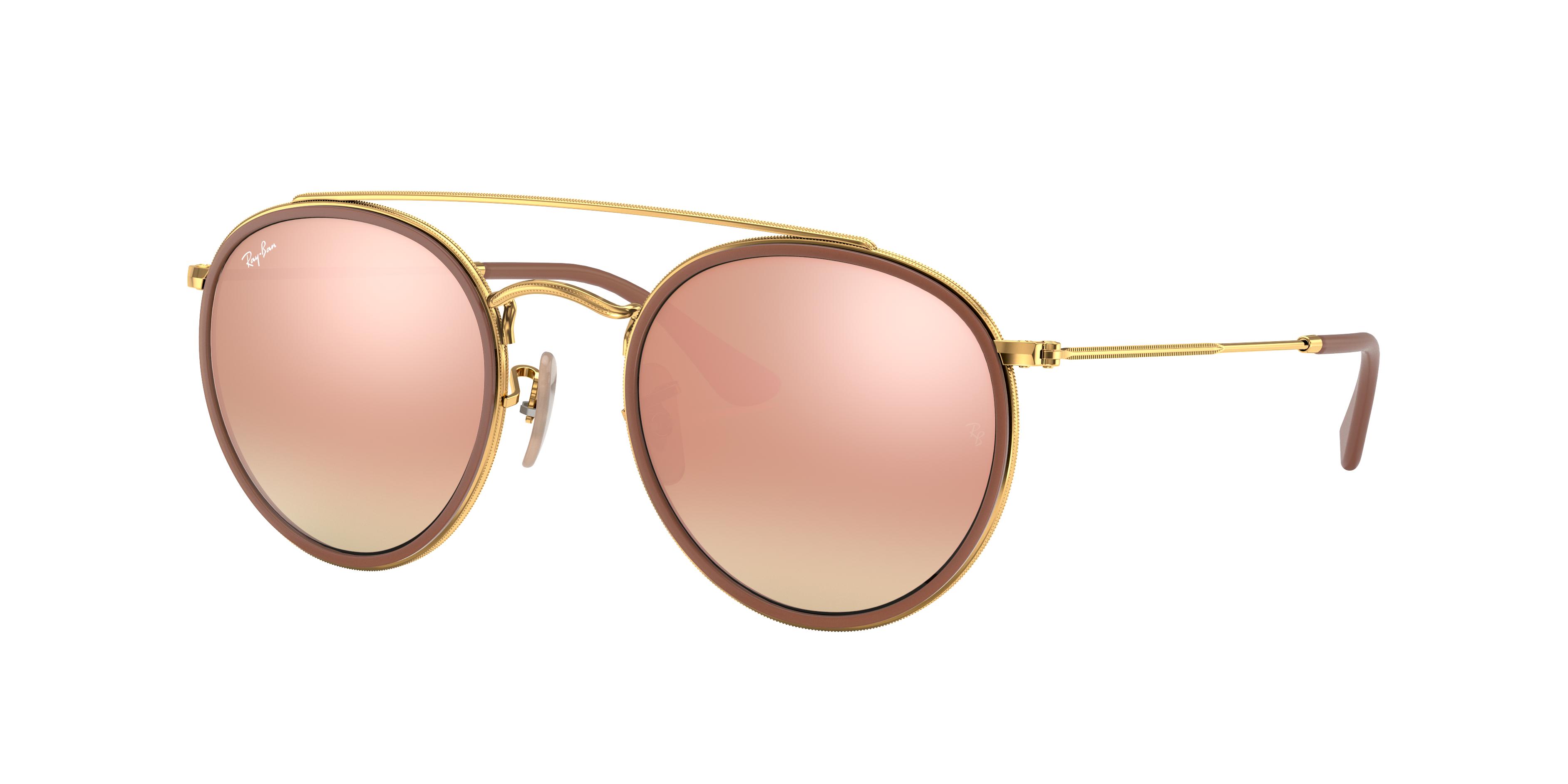 Ray-Ban Sunglass Rb3647n Round Double Bridge in Black | Lyst