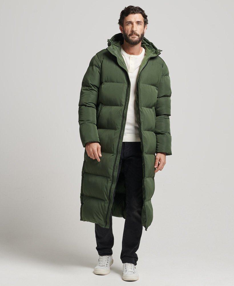 Superdry Extra Long Puffer Coat Green for Men | Lyst