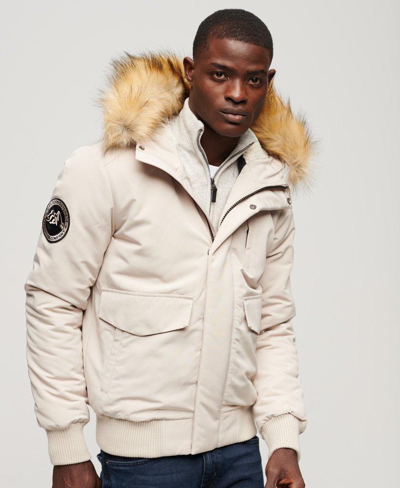 Superdry Hooded Everest Puffer Bomber Jacket in Natural for Men | Lyst