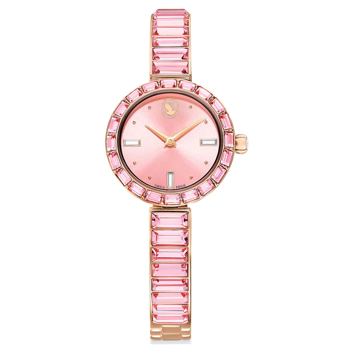 Swarovski Matrix Bangle Watch in Pink | Lyst