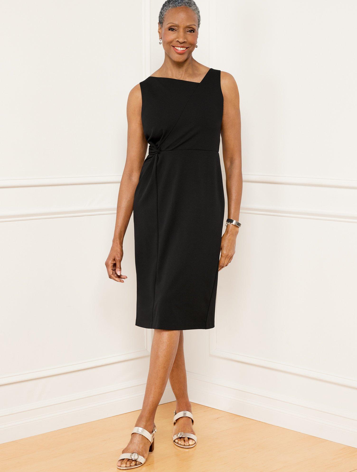Talbots Twist Detail Sheath Dress in Black | Lyst