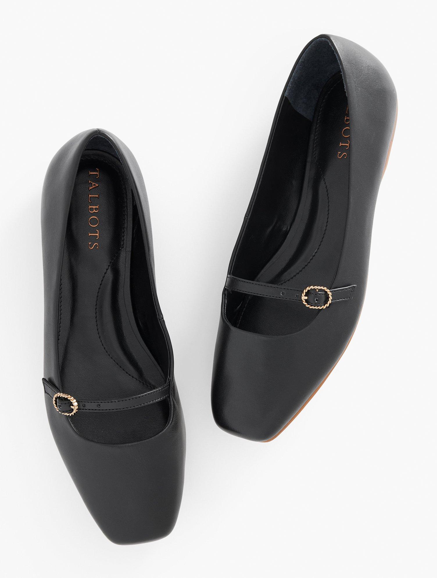 Talbots Sloan Mary Jane Nappa Flats in Black | Lyst