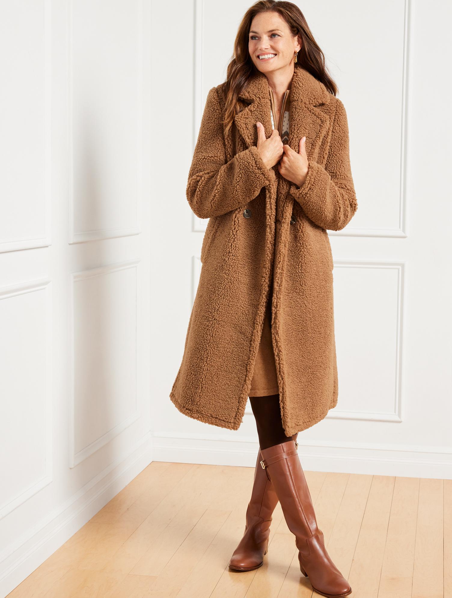 Talbots Sherpa Teddy Coat in Natural | Lyst