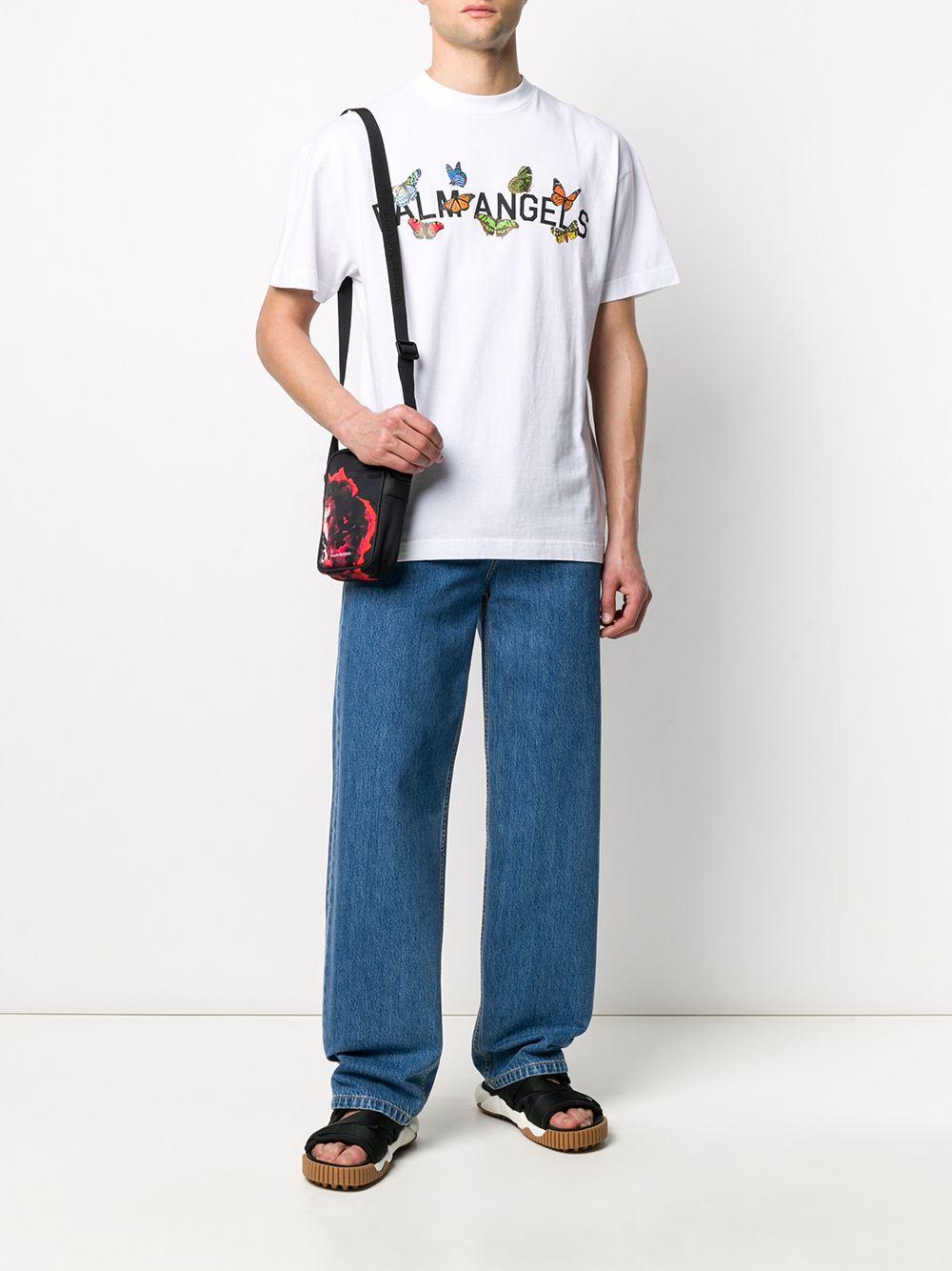 Palm Angels Cotton Butterfly Logo Print T-shirt in White for Men - Save ...