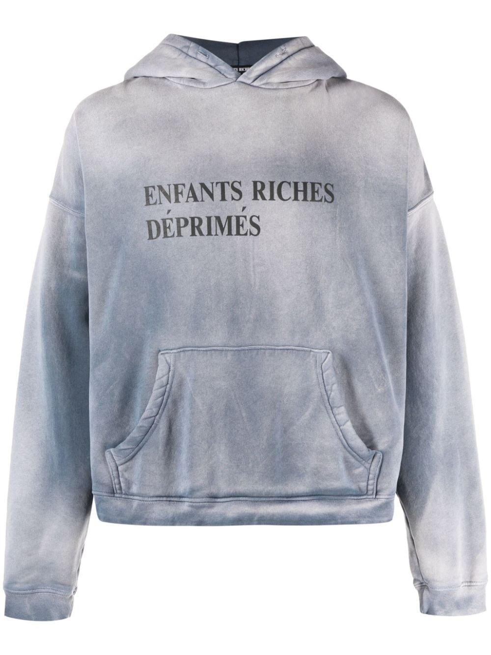 Enfants Riches Deprimes Sun Faded Logo-print Hoodie in Grey Enfants Riches Deprimes Sun Faded Logo-print Hoodie in Grey