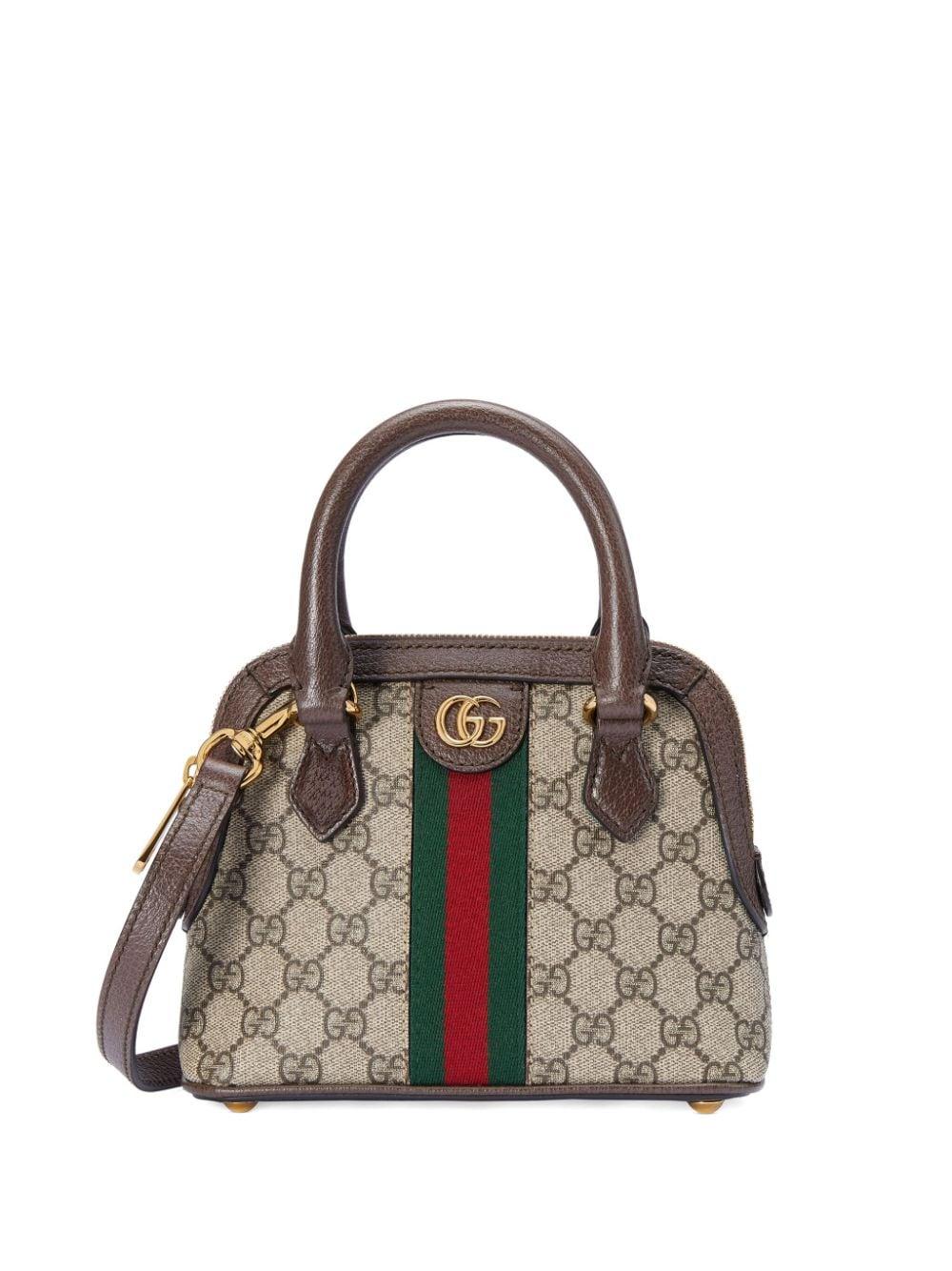 Gucci Ophidia Gg Supreme Handbag in Brown | Lyst