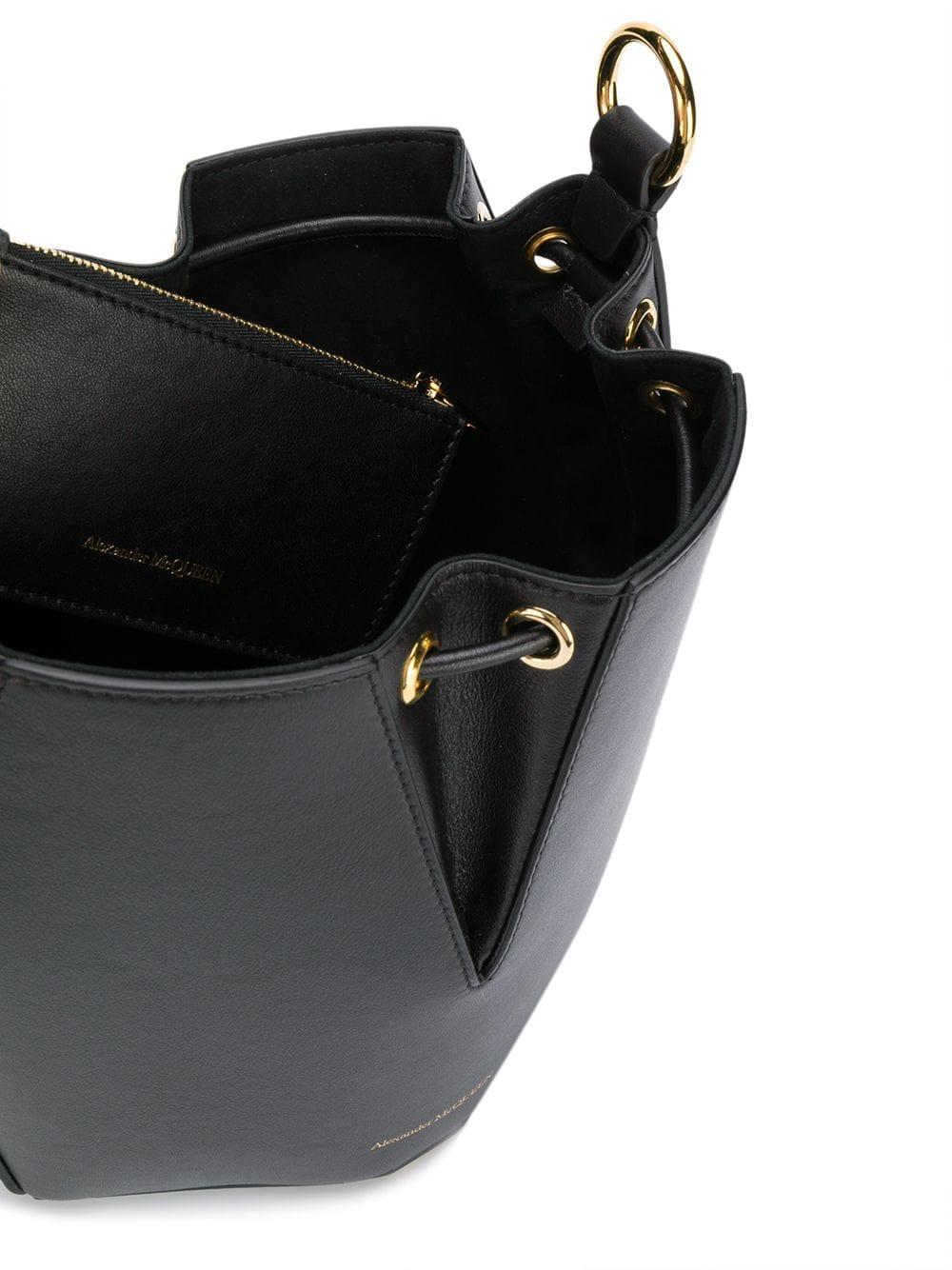 Alexander Mcqueen Black Leather Bucket Bag | IUCN Water