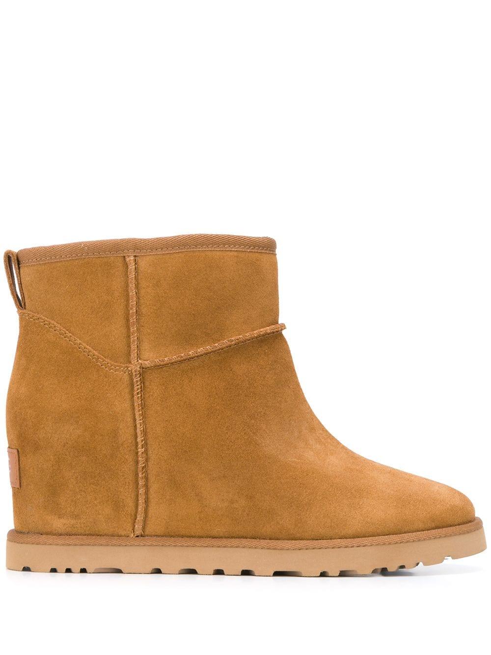 UGG Classic Femme Mini Suede Wedge Boots in Tan (Brown) | Lyst Australia