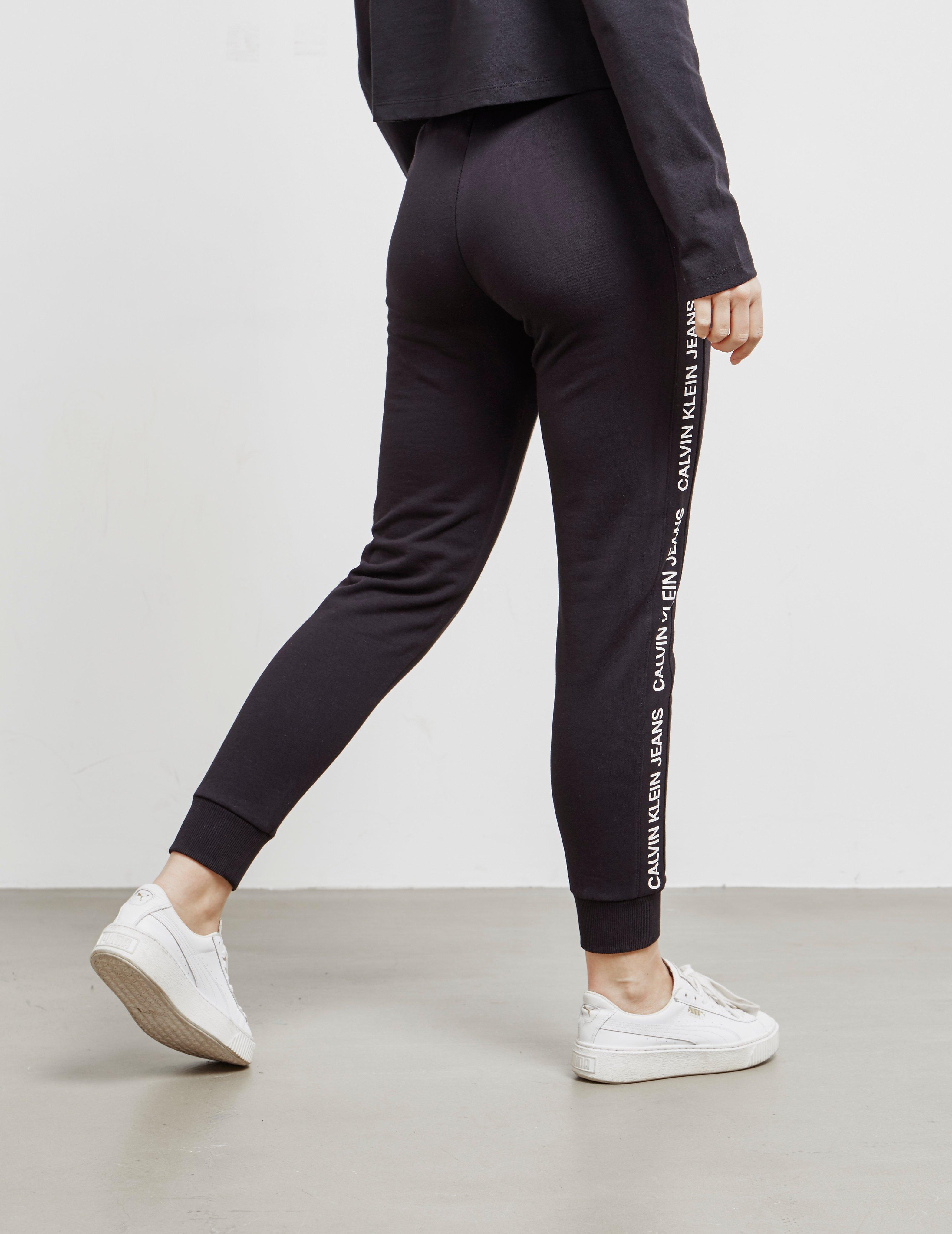 Calvin Klein Denim Logo Tape Track Pants Black Lyst