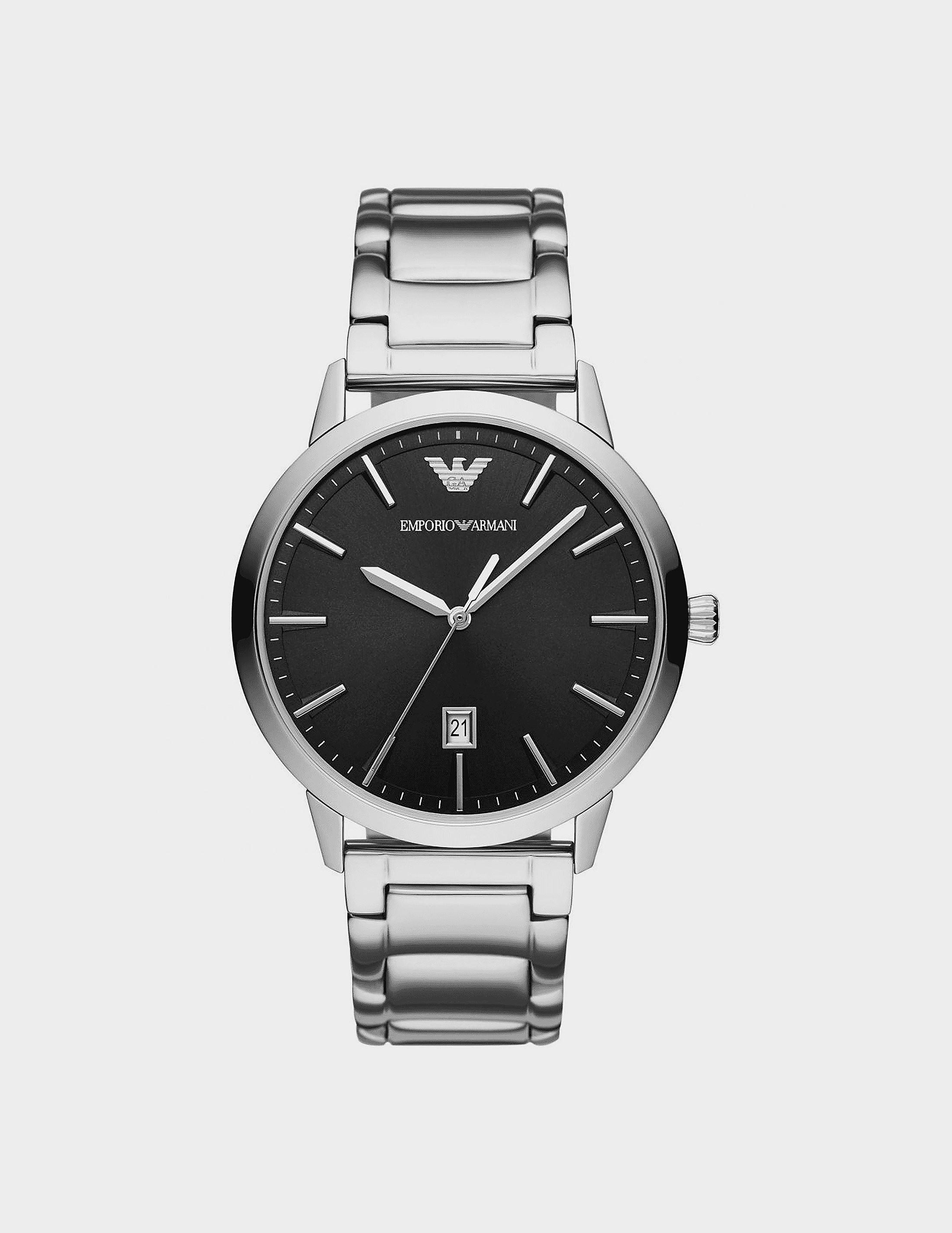 Emporio Armani ruggero Watch in Silver (Metallic) for Men | Lyst
