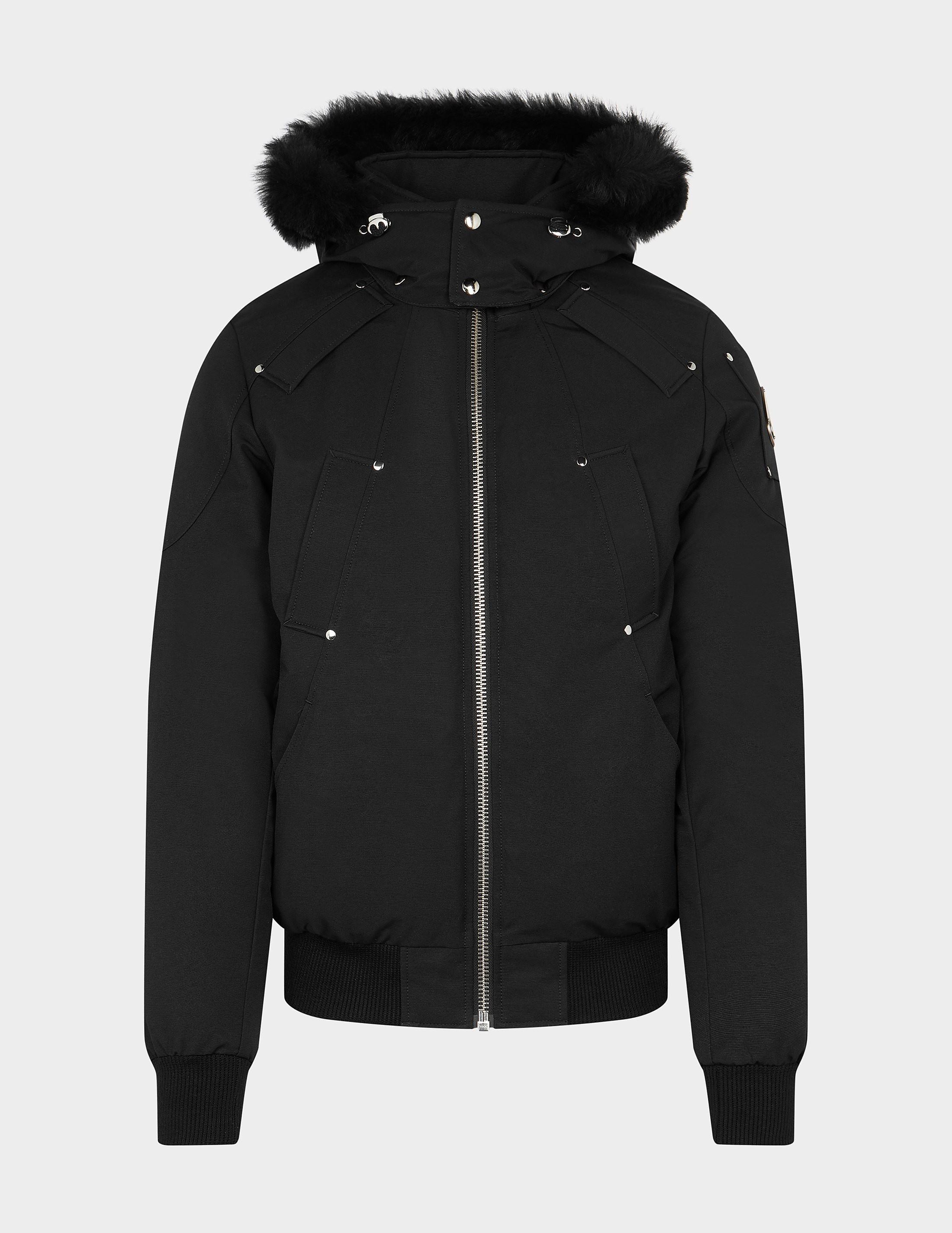 Moose Knuckles Ballistic Bomber Fur Jacket in Black for Men | Lyst